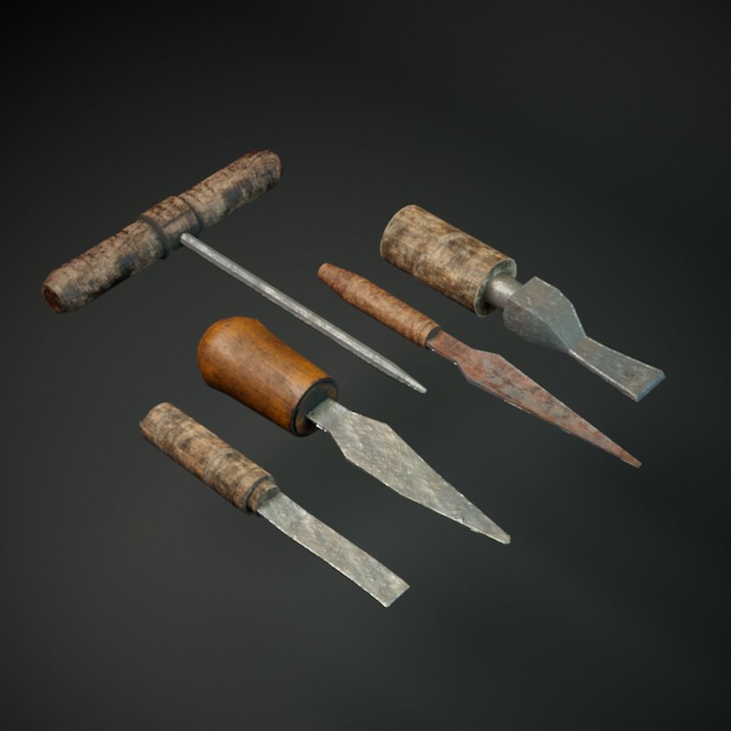 3D model Medieval Carpenter Hand Tools Pack VR / AR / low-poly | CGTrader