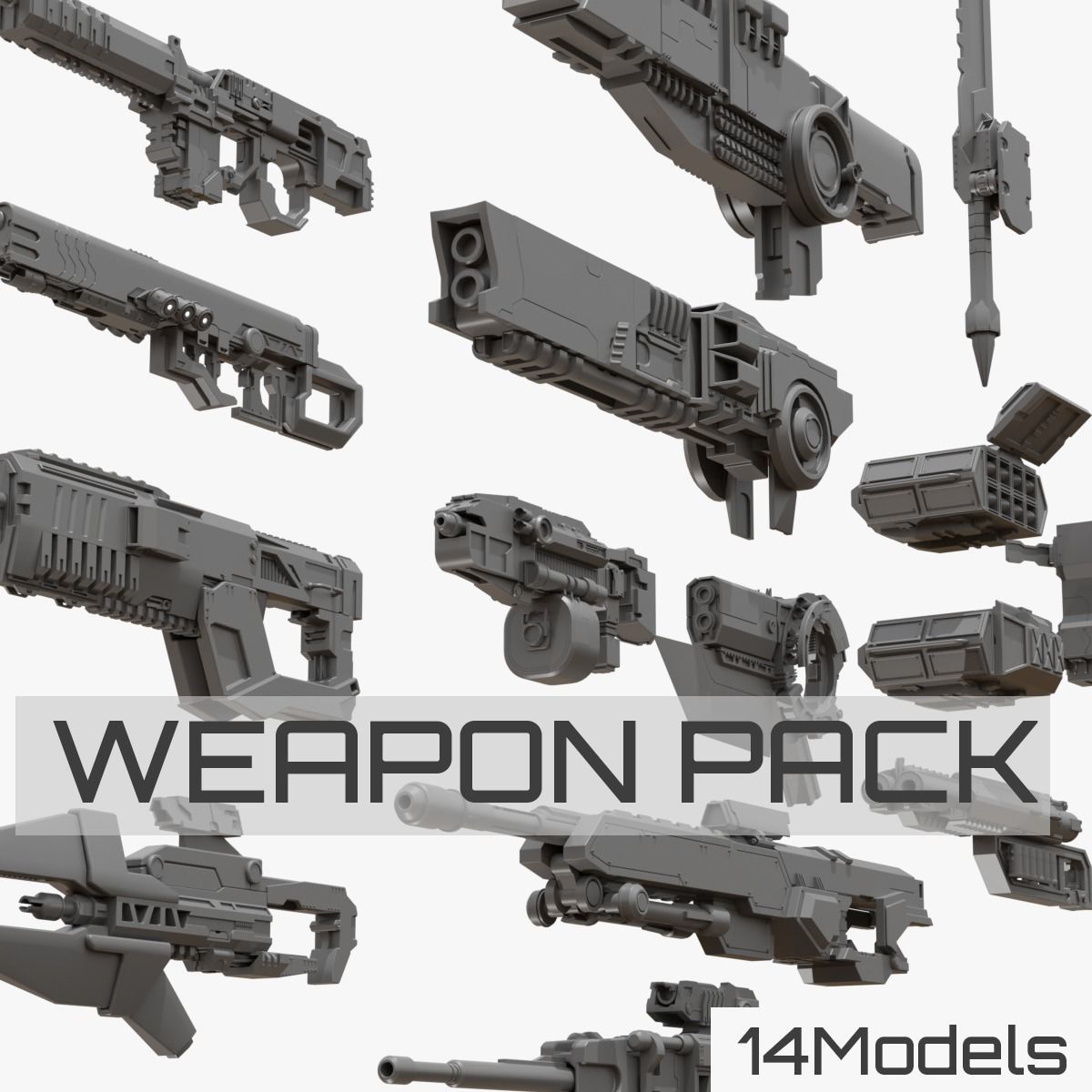 Mecha hard surface weapons collection | CGTrader