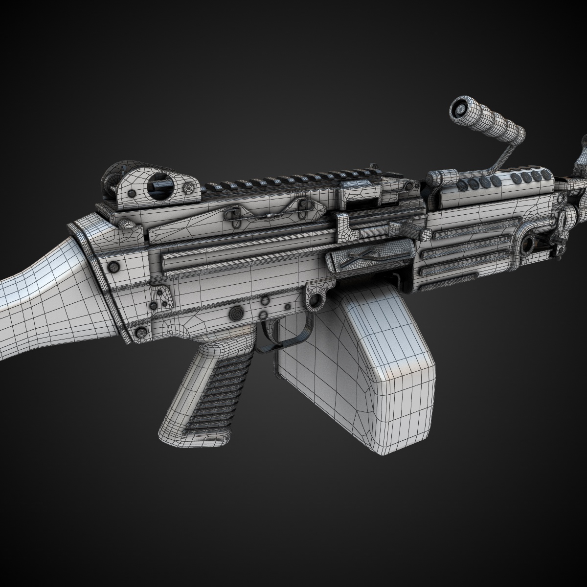 M249 Machine Gun Hi-Res 3D Model .max .obj .fbx .lwo .lw .lws .ma .mb ...