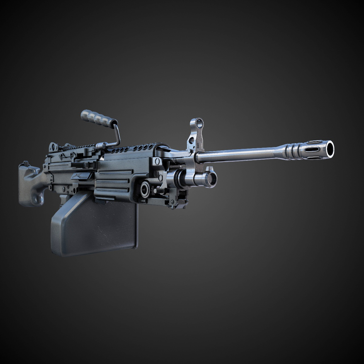 M249 Machine Gun Hi-Res 3D Model .max .obj .fbx .lwo .lw .lws .ma .mb ...