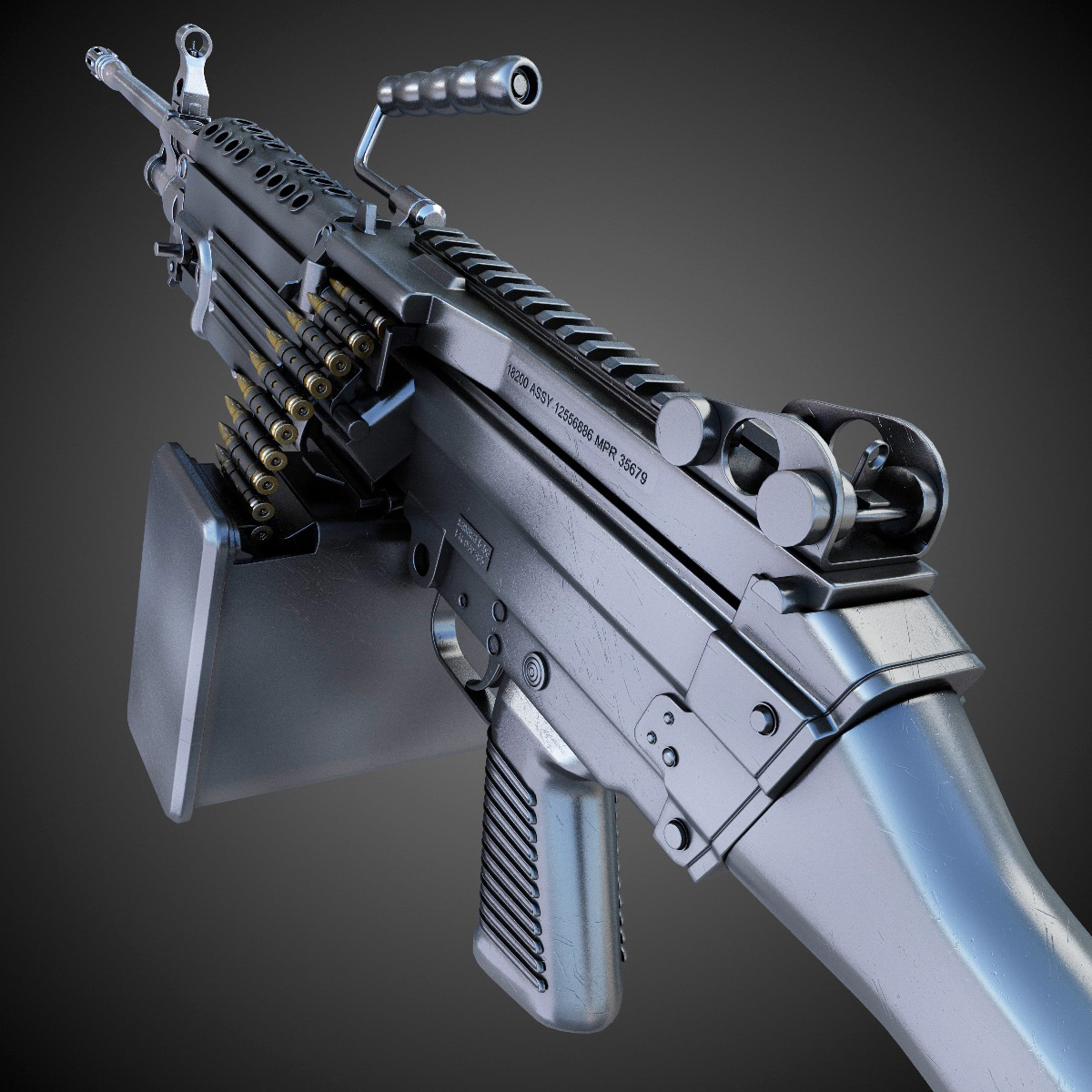 M249 Machine Gun Hi-Res 3D Model .max .obj .fbx .lwo .lw .lws .ma .mb ...