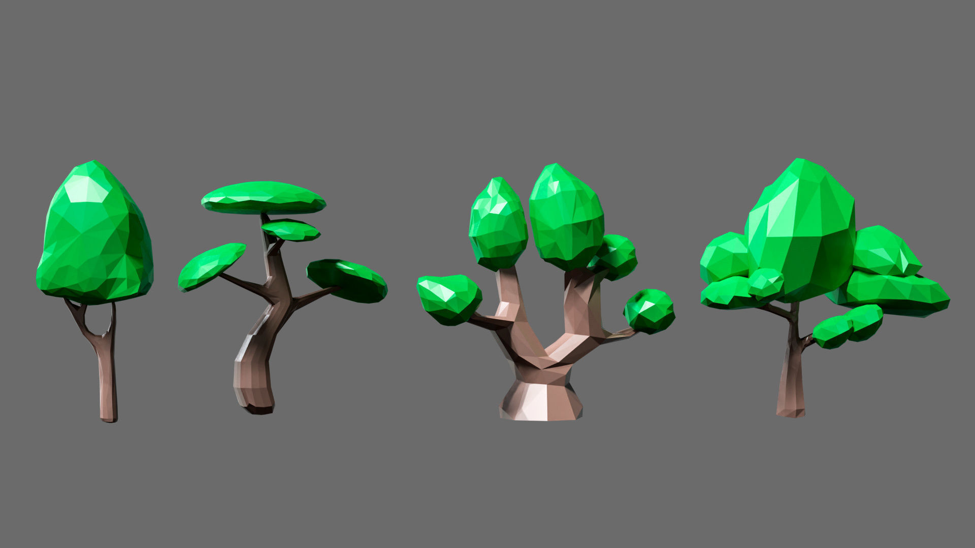 3D model Cartoon vegetation 2 VR / AR / low-poly | CGTrader