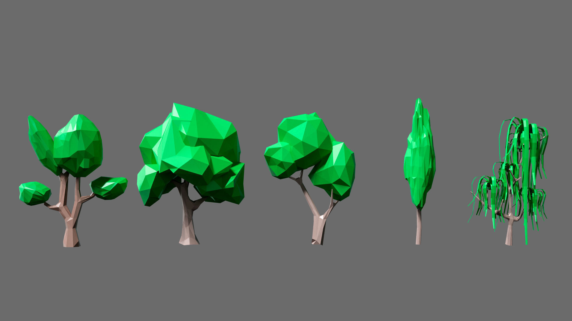 3D model Cartoon vegetation 2 VR / AR / low-poly | CGTrader