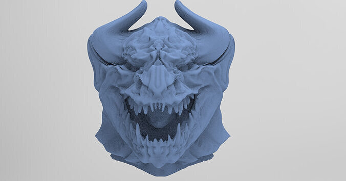 Monster head sculpt Horned 3D model | CGTrader
