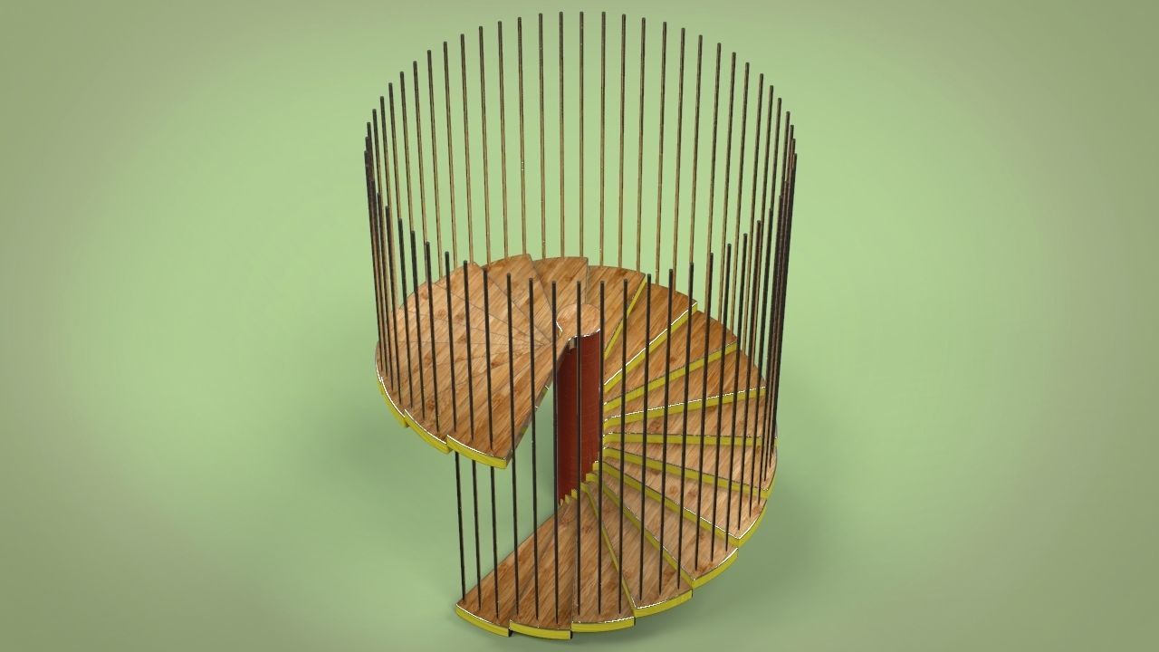 Helical Stair Railings 3D model | CGTrader