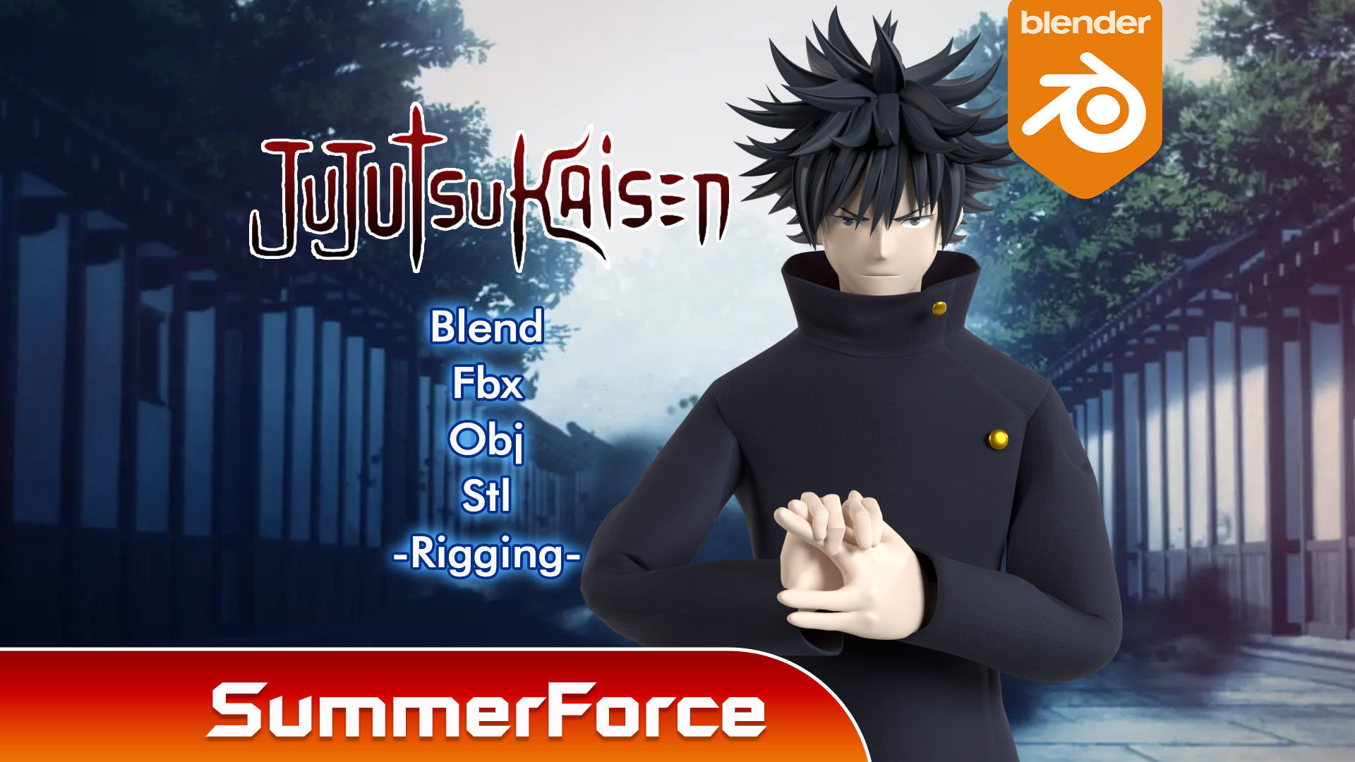 Megumi Fushiguro - Jujutsu Kaisen 3D model rigged | CGTrader