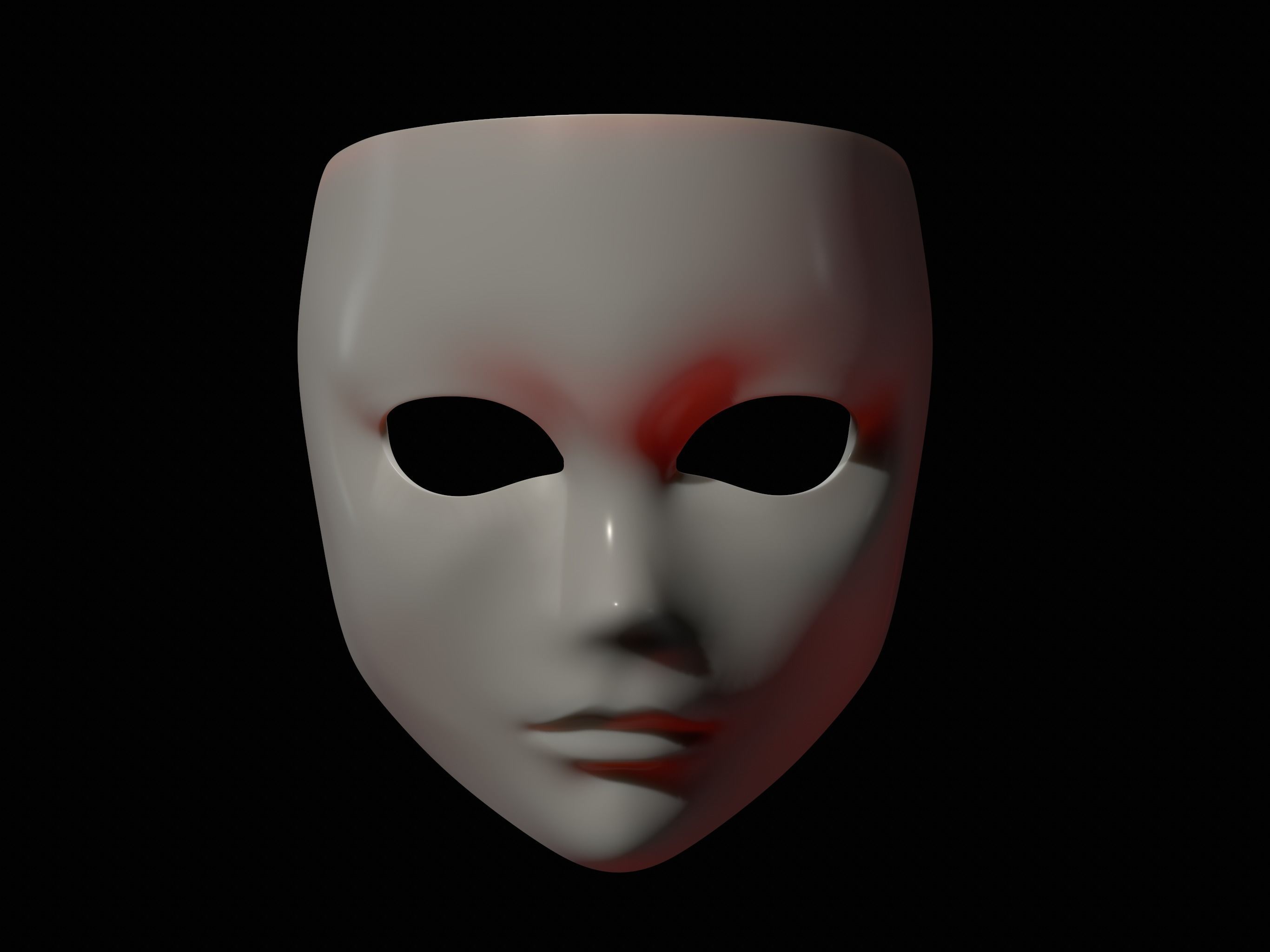 3D Model of Japanese Dolly Mask Halloween Puppet free 3D model 3D ...