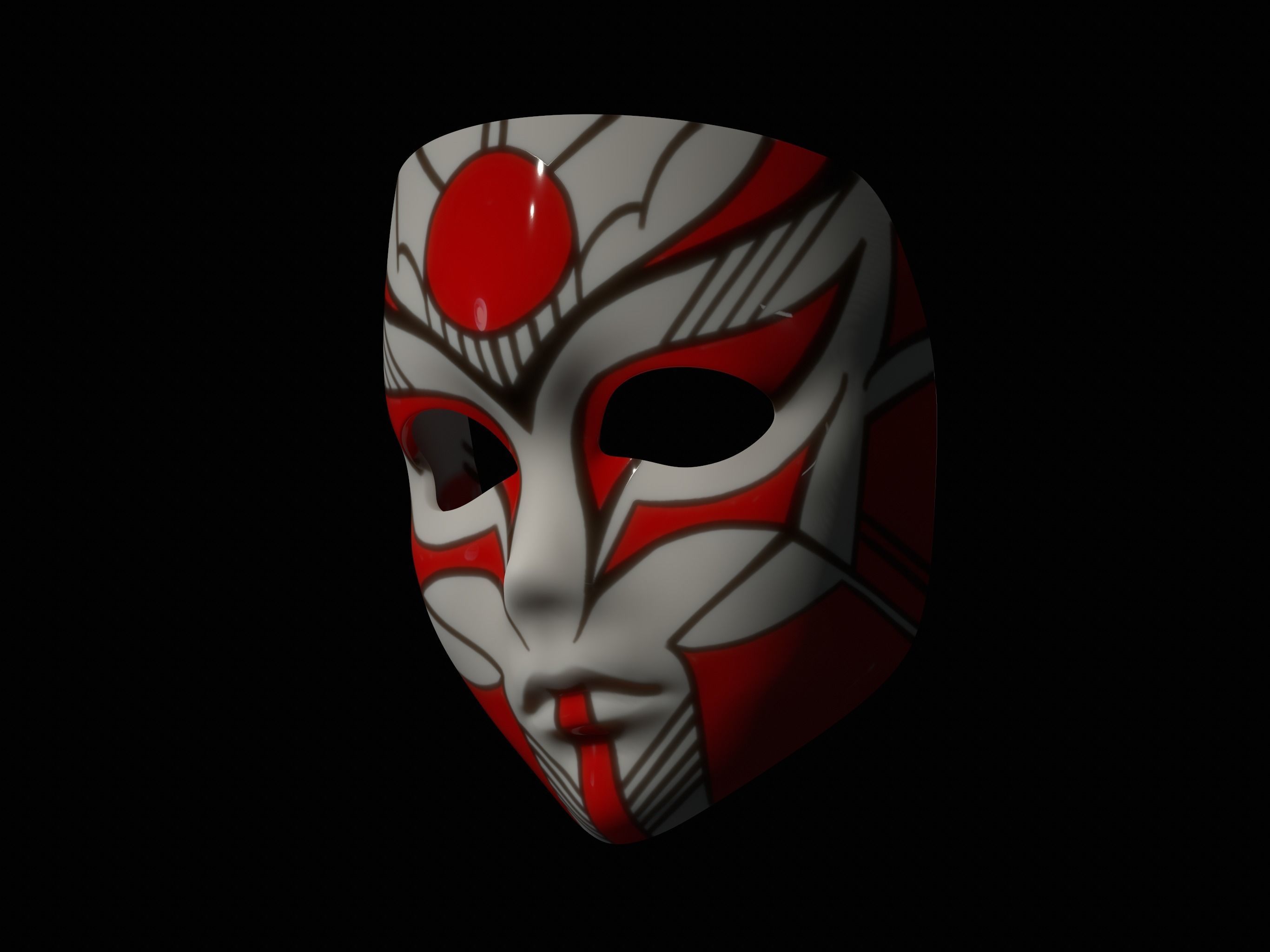 3D Model of Japanese Dolly Mask Halloween Puppet free 3D model 3D ...