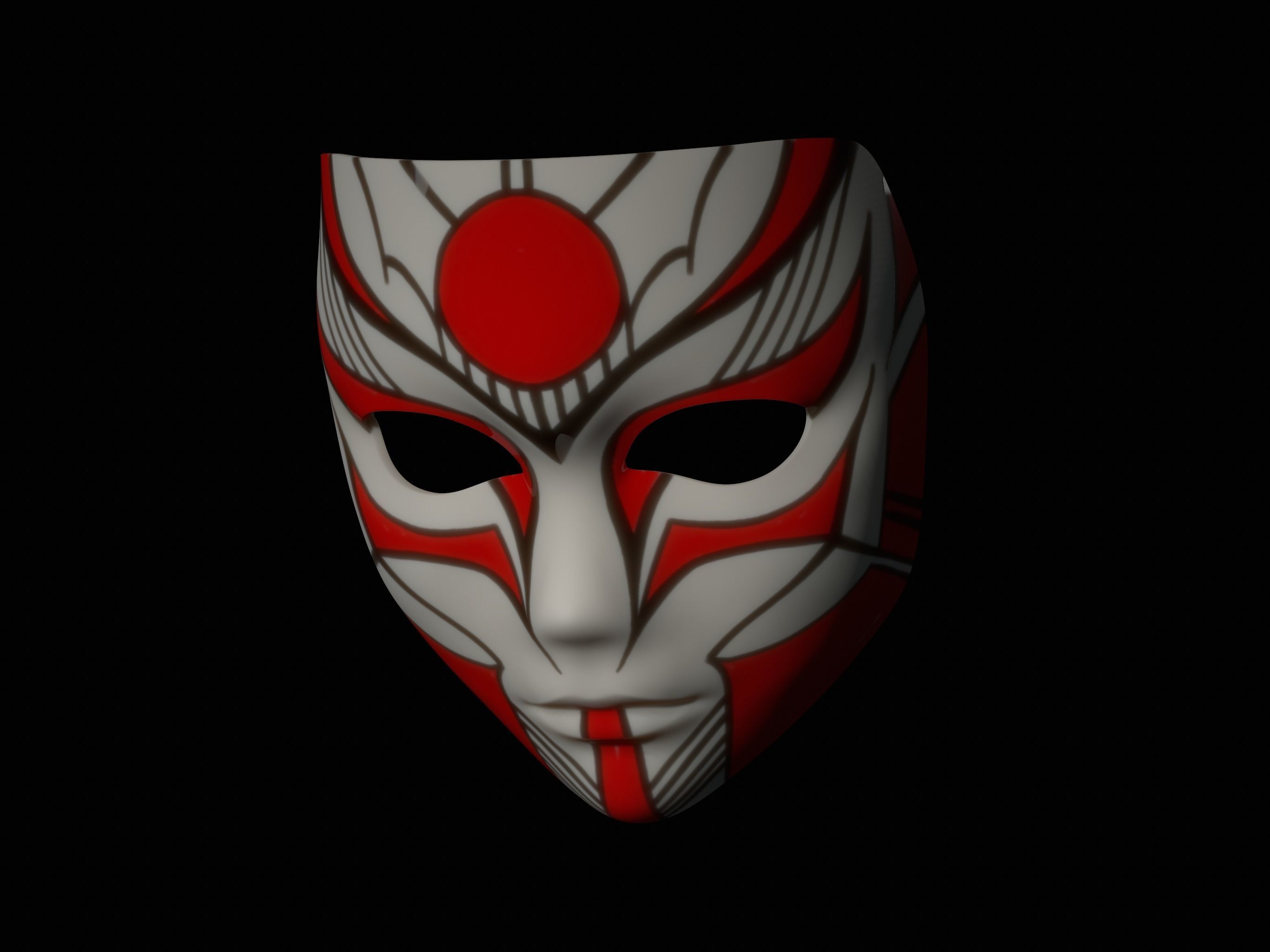 3D Model of Japanese Dolly Mask Halloween Puppet free 3D model 3D ...