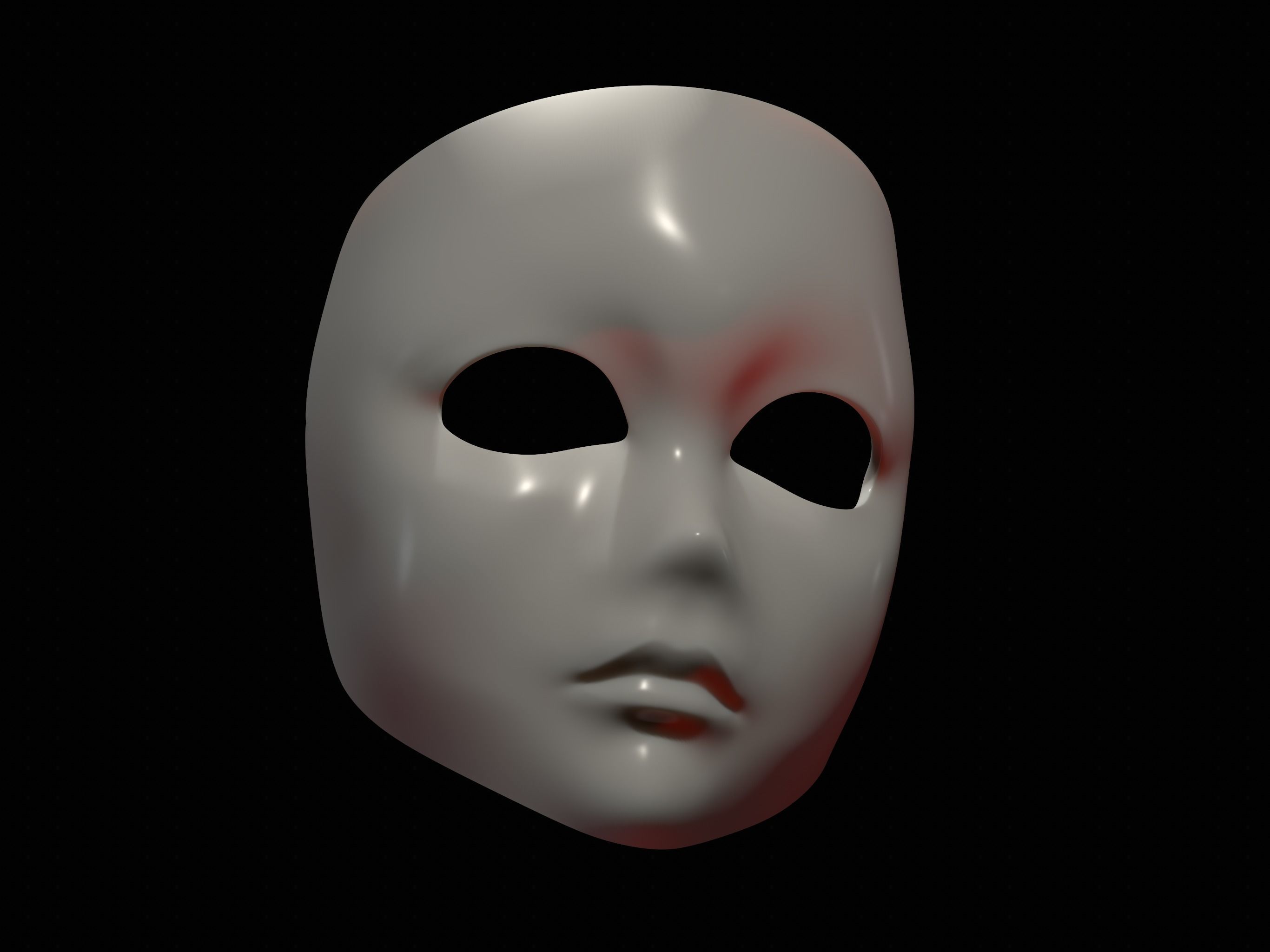 3D Model of Japanese Dolly Mask Halloween Puppet free 3D model 3D ...