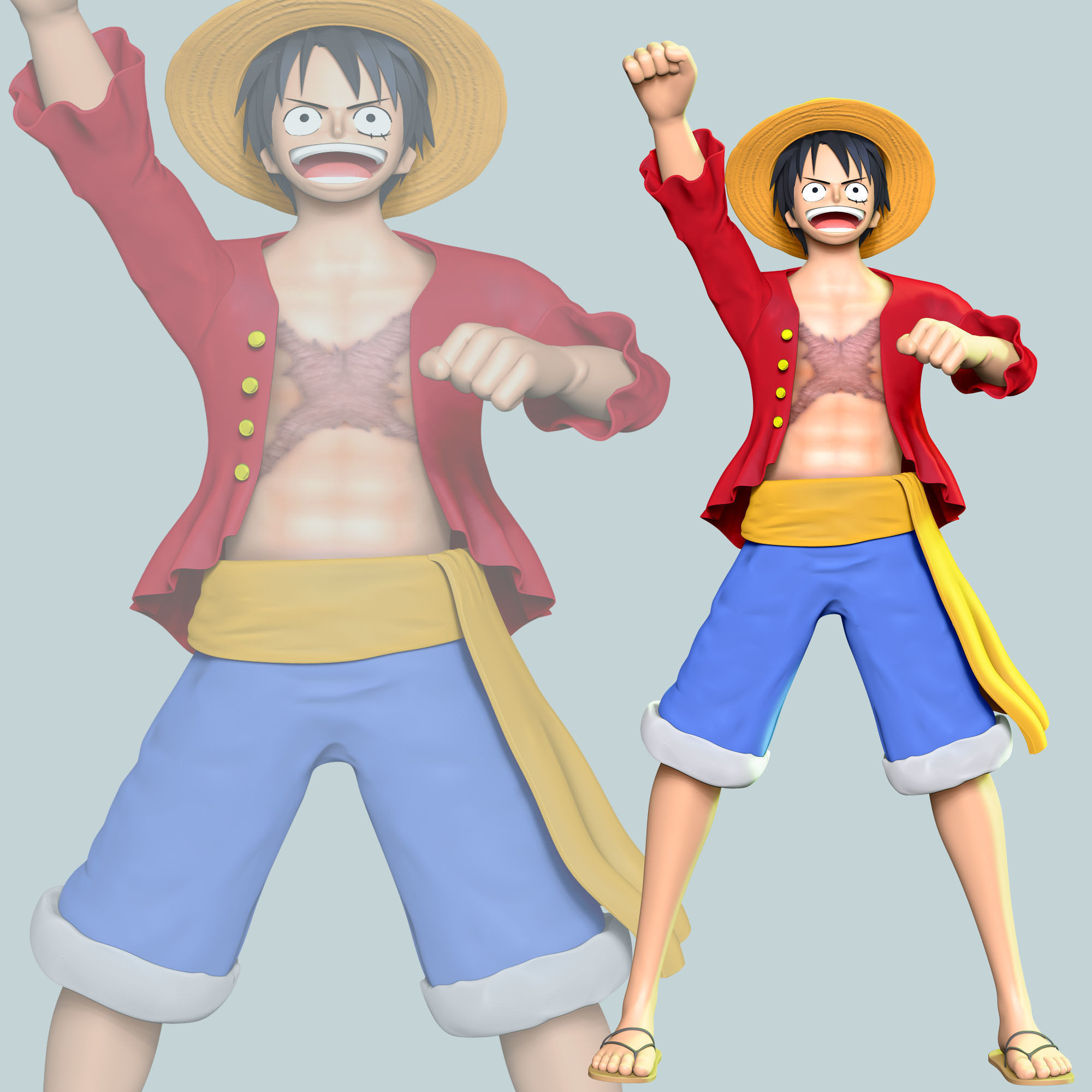 Monkey D Luffy - One Piece 3D model 3D printable | CGTrader