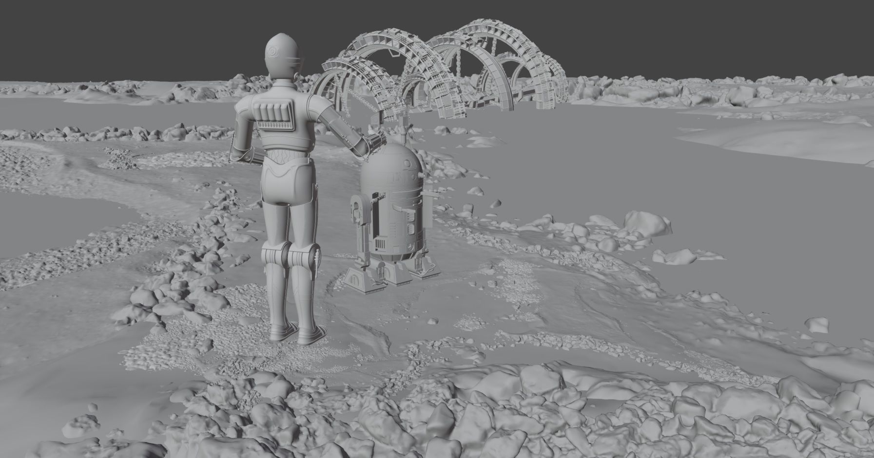 3D model Star Wars Desert Scene VR / AR / low-poly | CGTrader