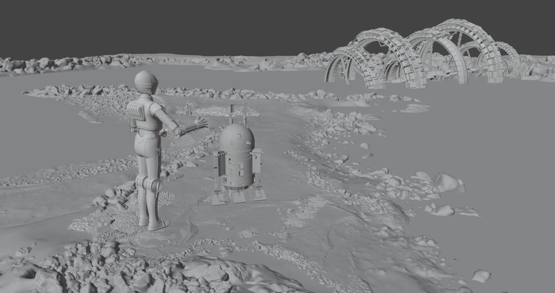 3D model Star Wars Desert Scene VR / AR / low-poly | CGTrader