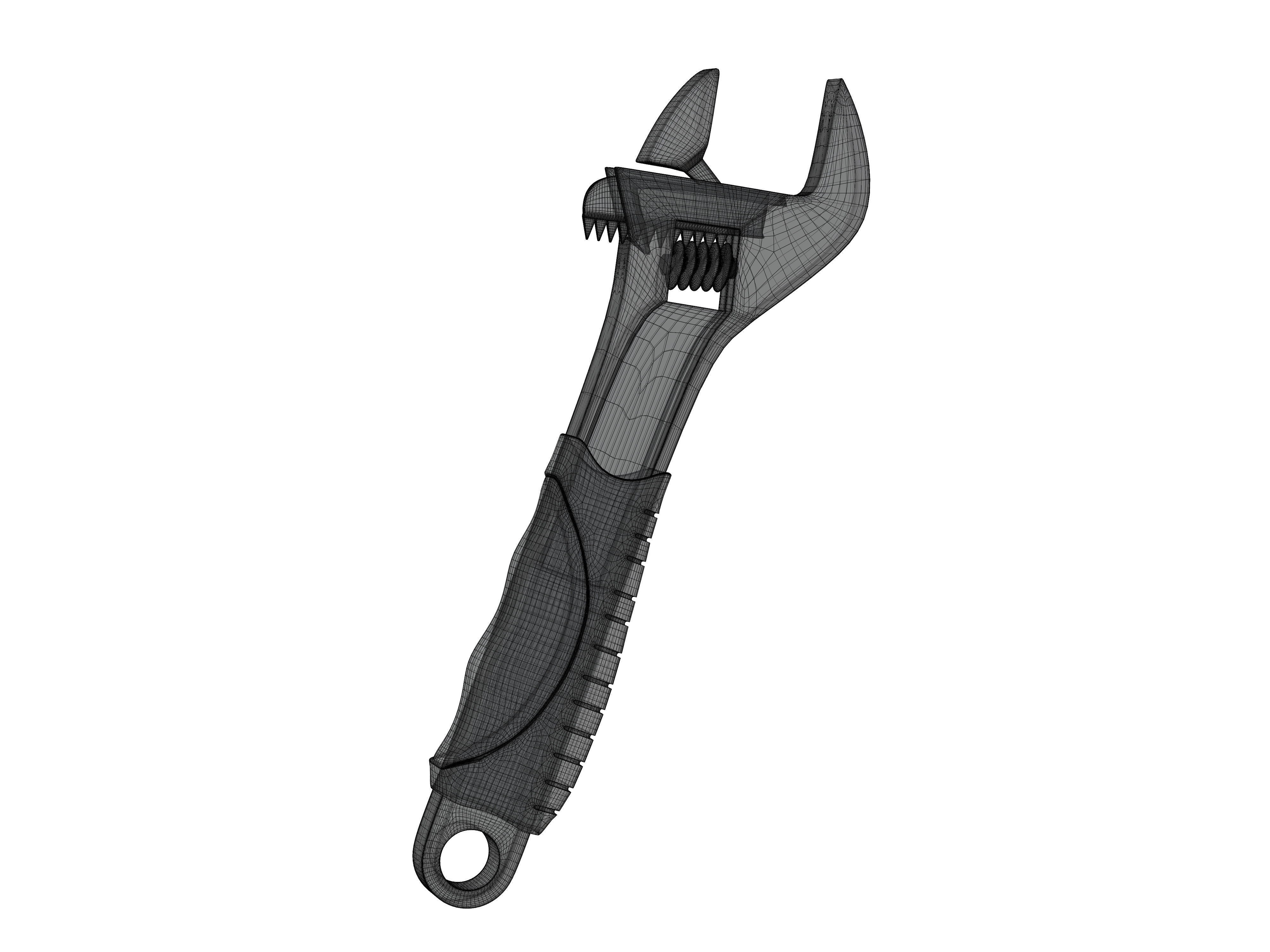 3D model Adjustable Wrench tool VR / AR / low-poly | CGTrader