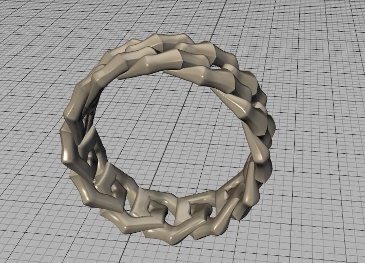 Knight Cuban Chain Link Ring Stackable Ring 10mm wide 8-12US 3D model ...