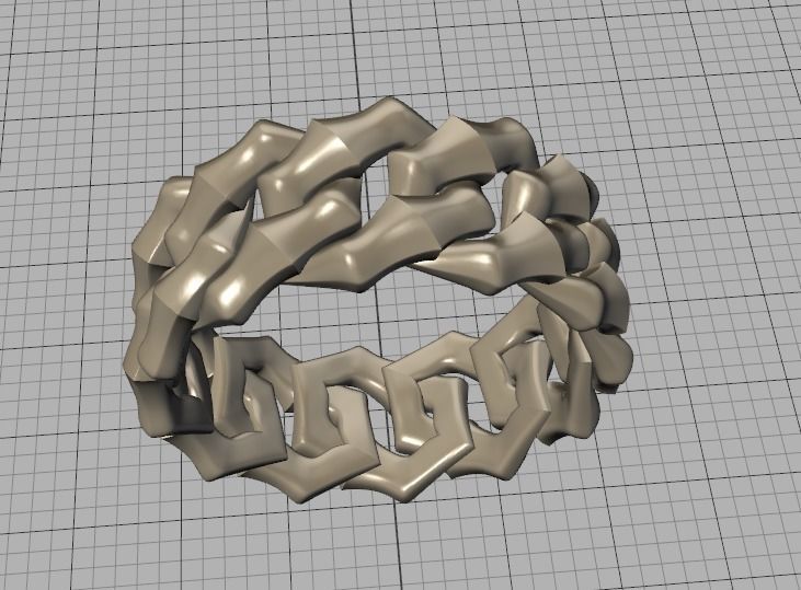 Knight Cuban Chain Link Ring Stackable Ring 10mm wide 8-12US 3D model ...