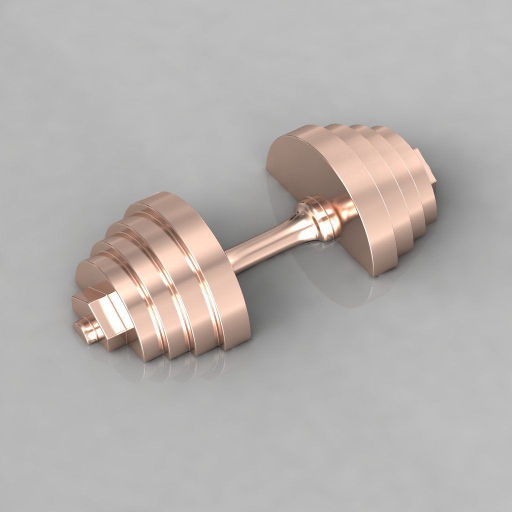 Dumbbell Gold Piece free 3D model 3D printable | CGTrader