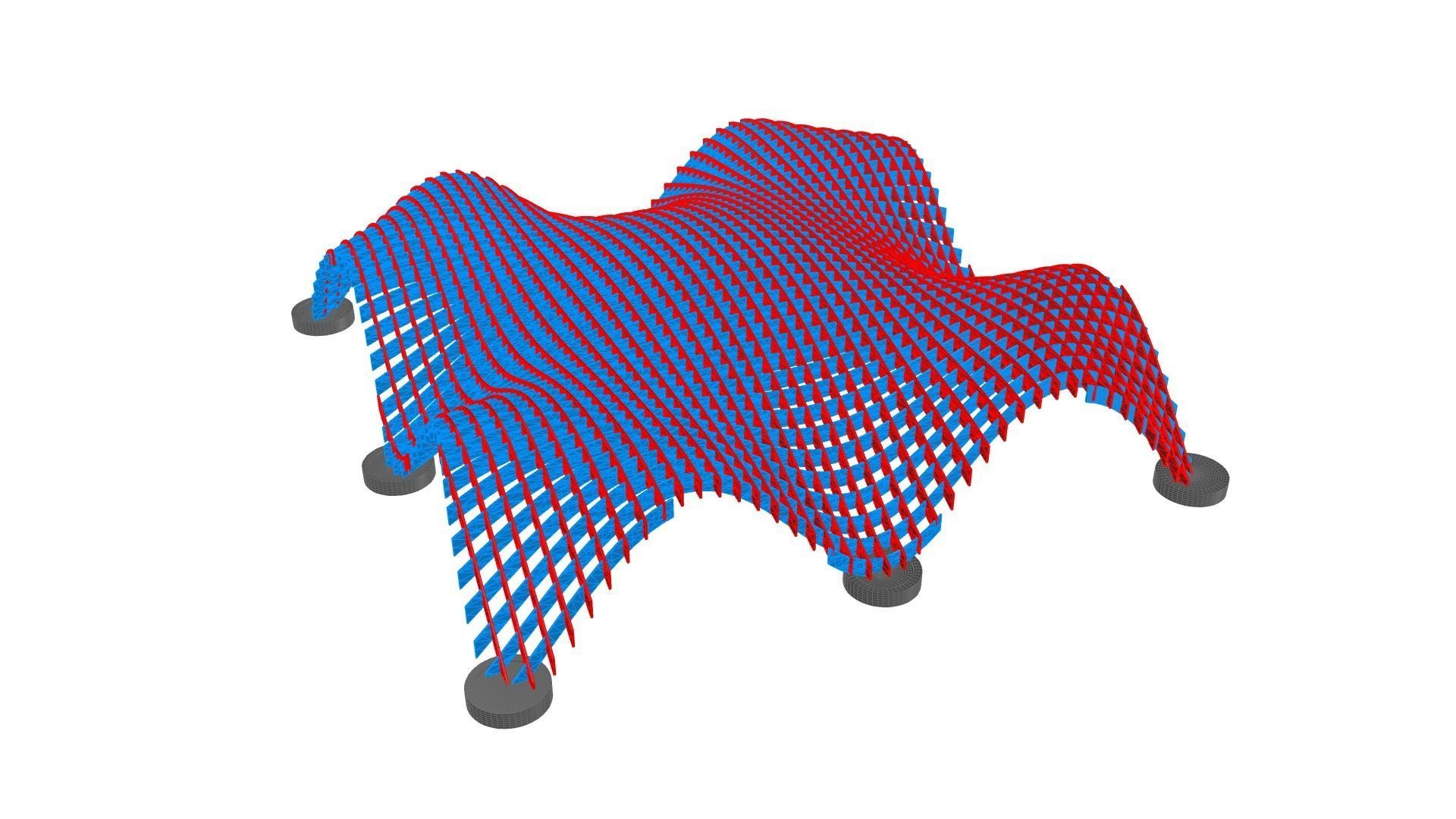Waffle Structure Parametric Pavilion 3D model | CGTrader