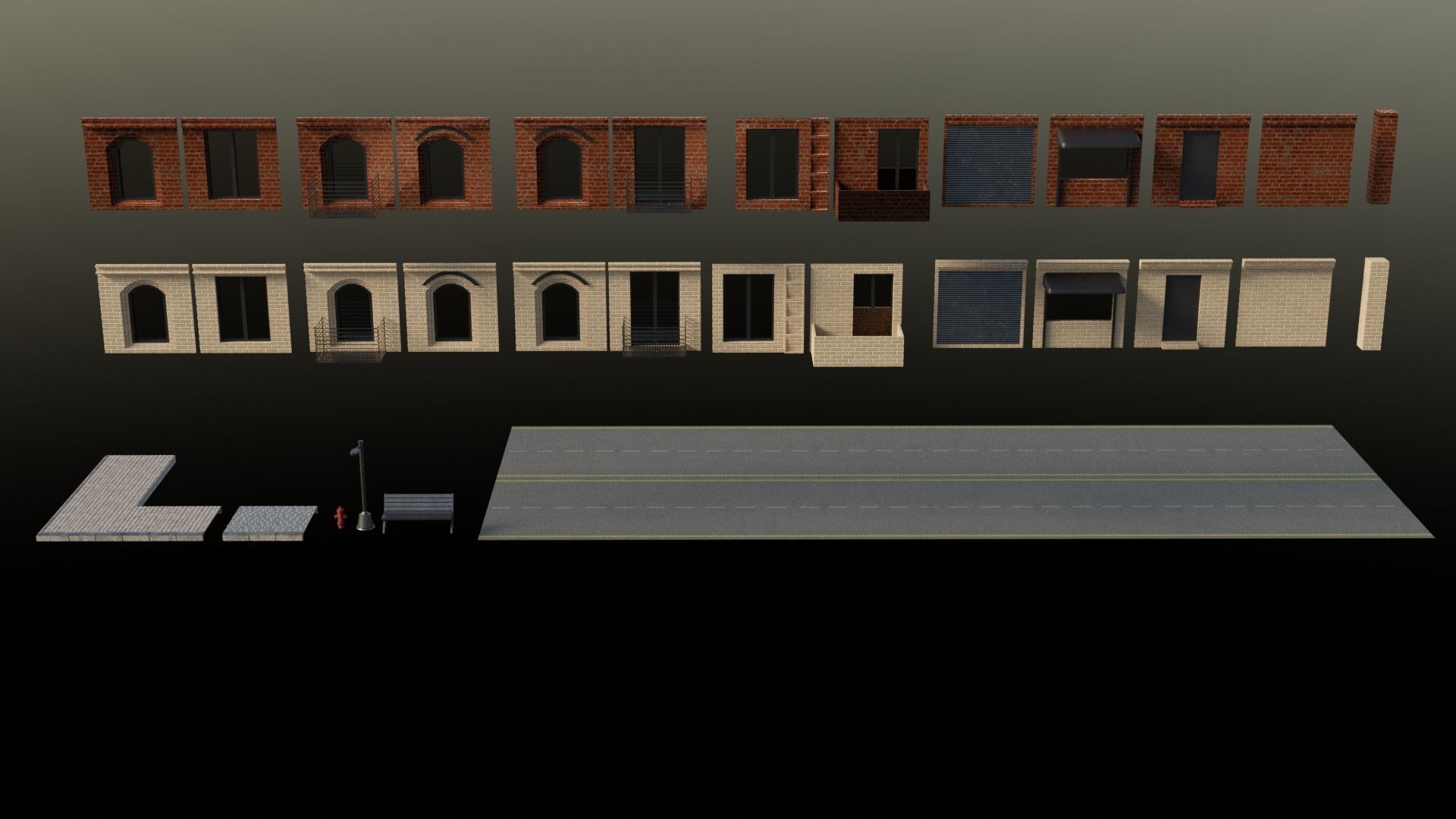 3D model sample city modular package VR / AR / low-poly | CGTrader