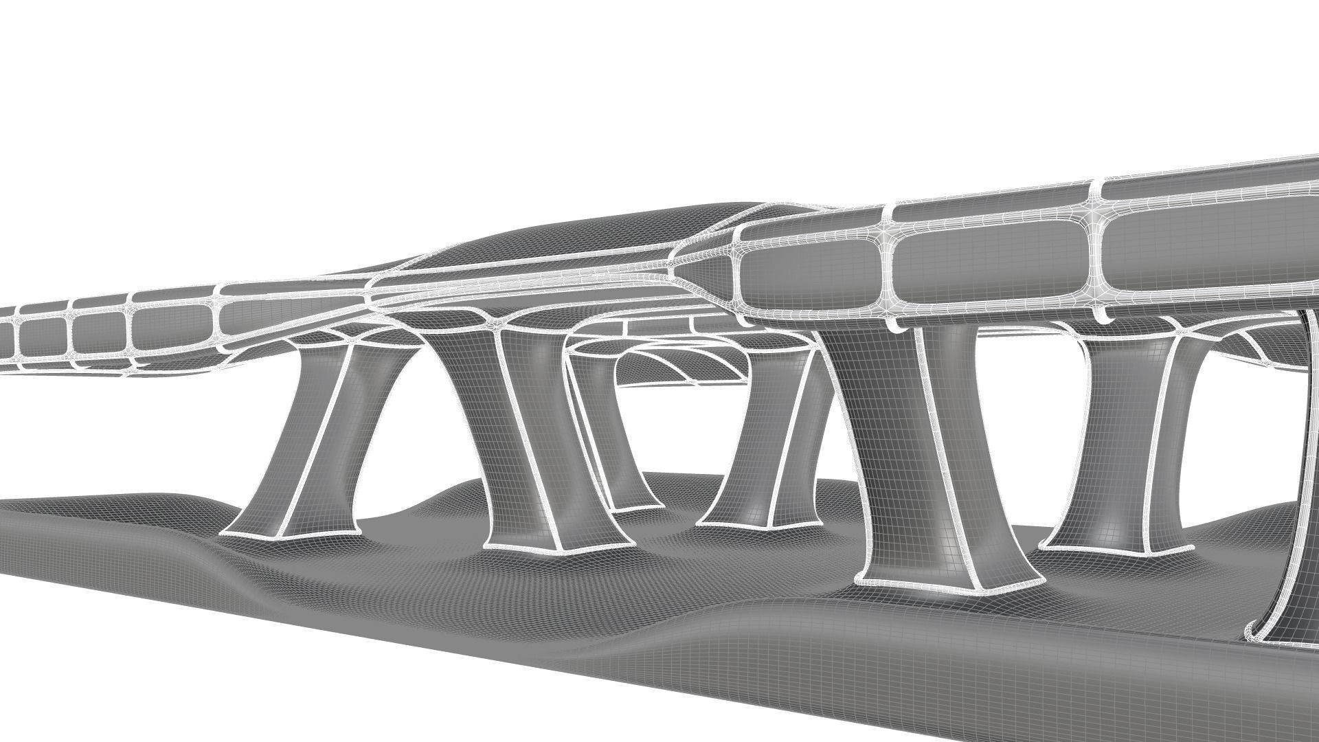 Parametric Mesh Columns Pavilion 3D model | CGTrader