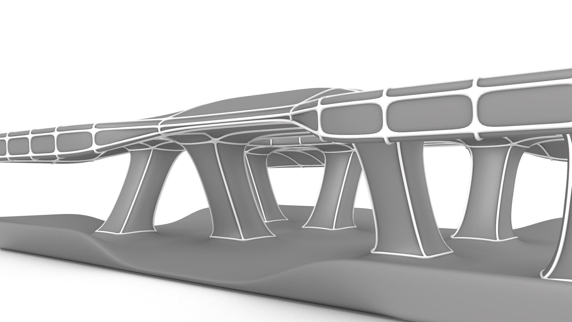 Parametric Mesh Columns Pavilion 3D model | CGTrader