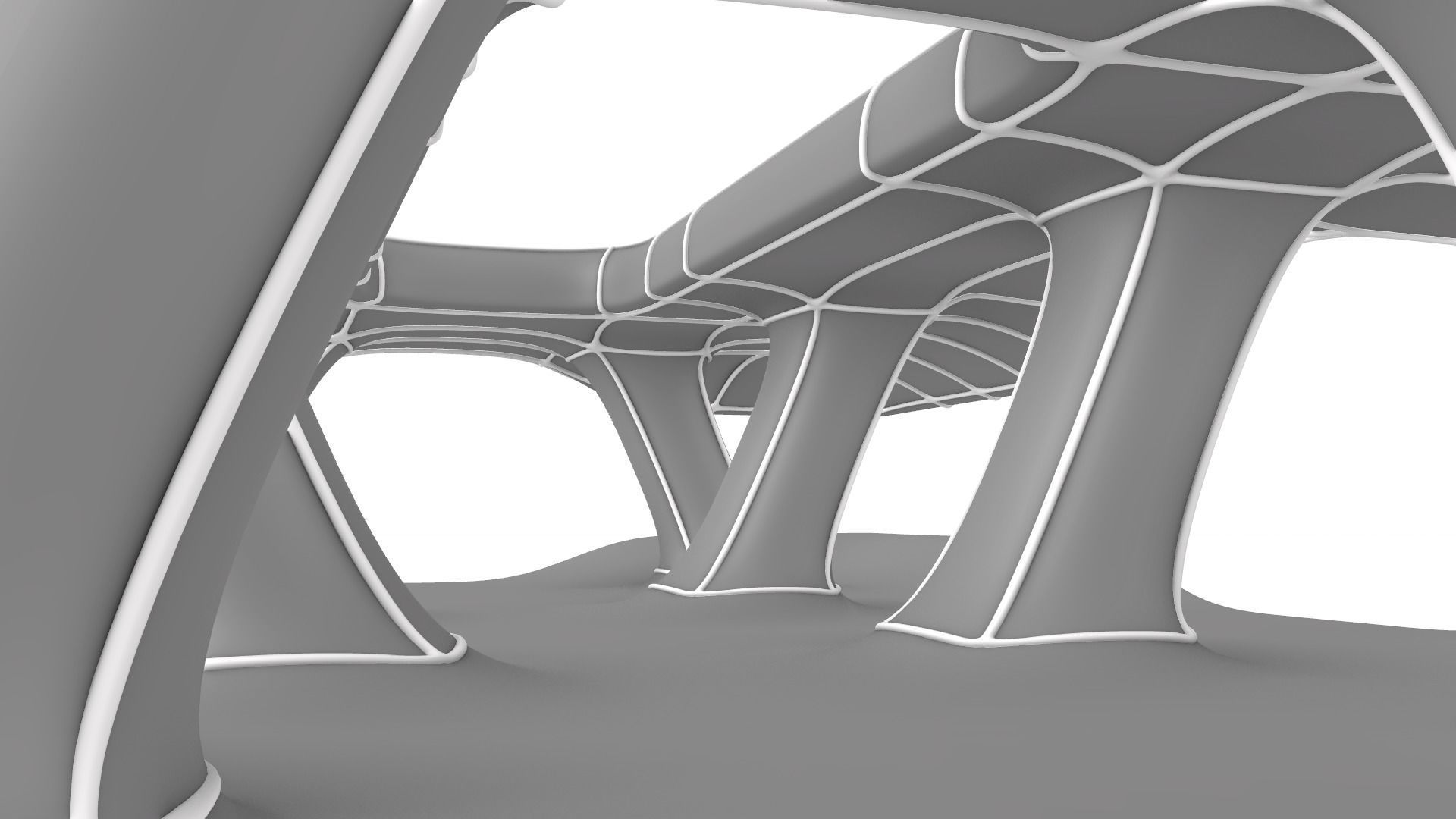 Parametric Mesh Columns Pavilion 3d Model Cgtrader