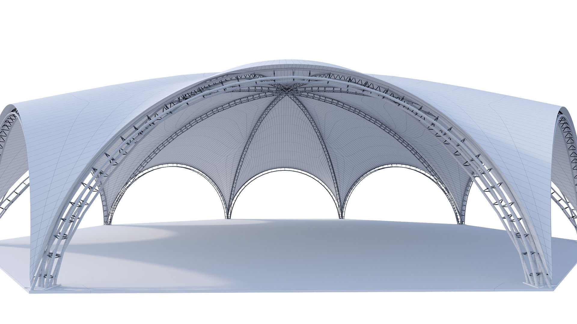 Arch tent octagonal 3D model | CGTrader