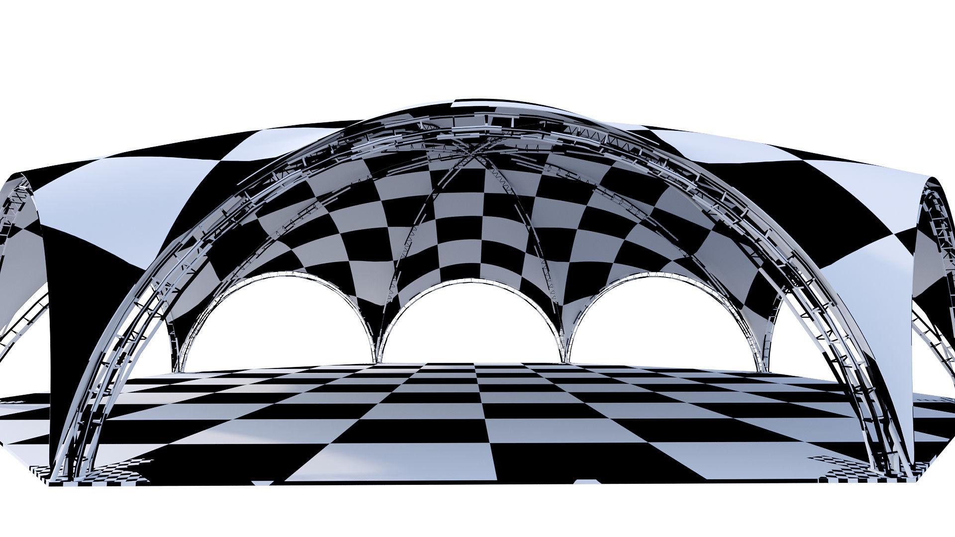 Arch tent octagonal 3D model | CGTrader