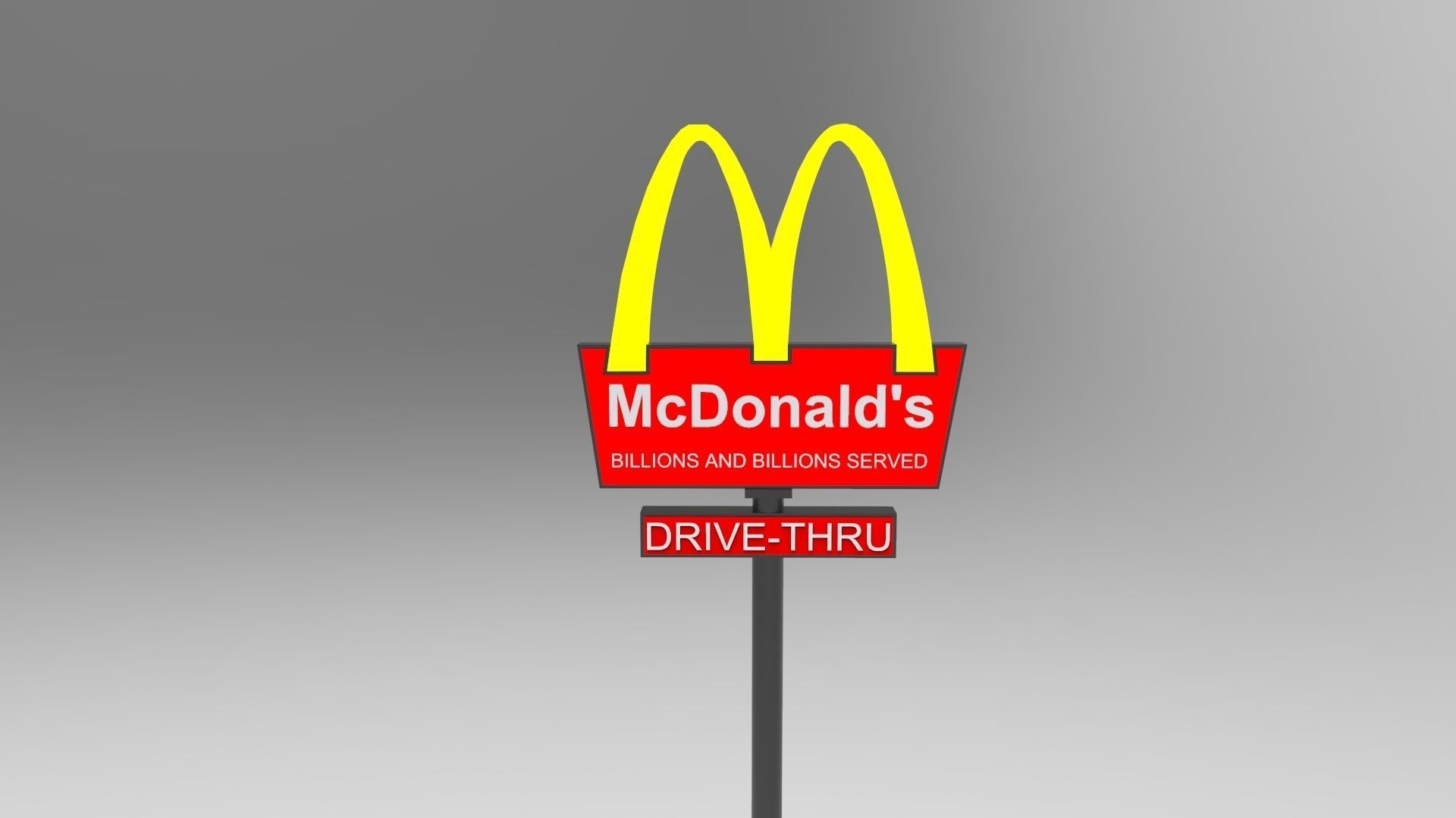 3D model MCD restaurant sign VR / AR / low-poly | CGTrader
