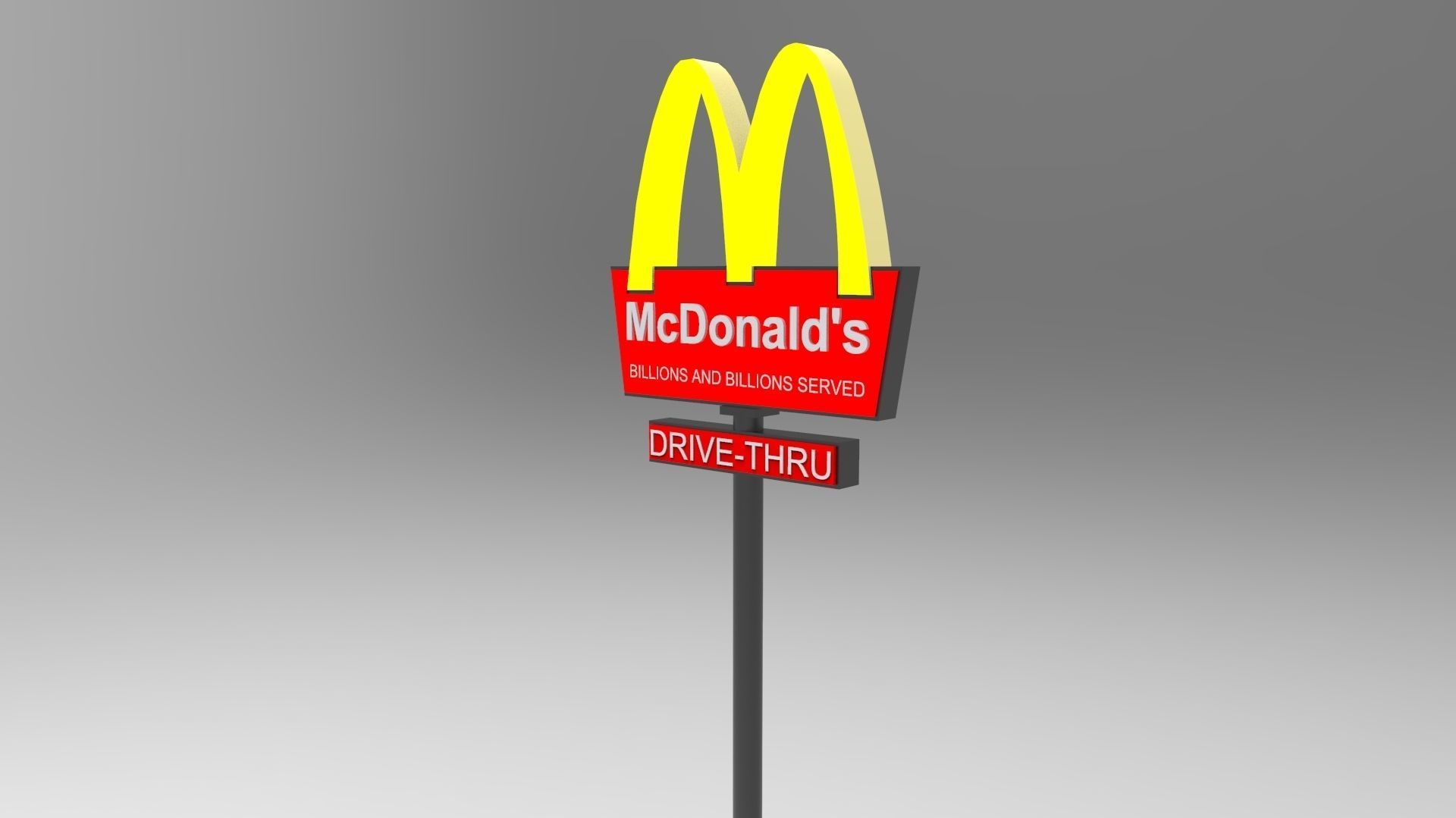 3D model MCD restaurant sign VR / AR / low-poly | CGTrader