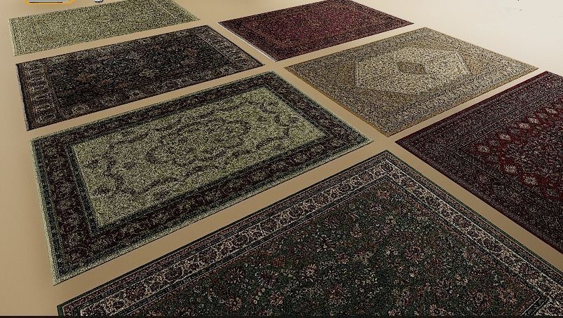 Persian rug pack free 3D model | CGTrader
