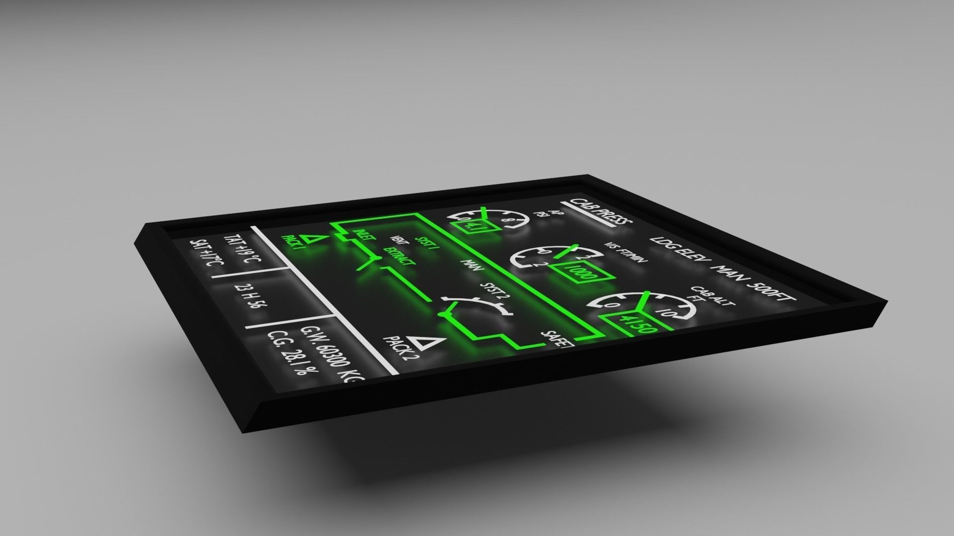 Secondary electronic centralised aircraft monitoring 3d Model 3D model ...