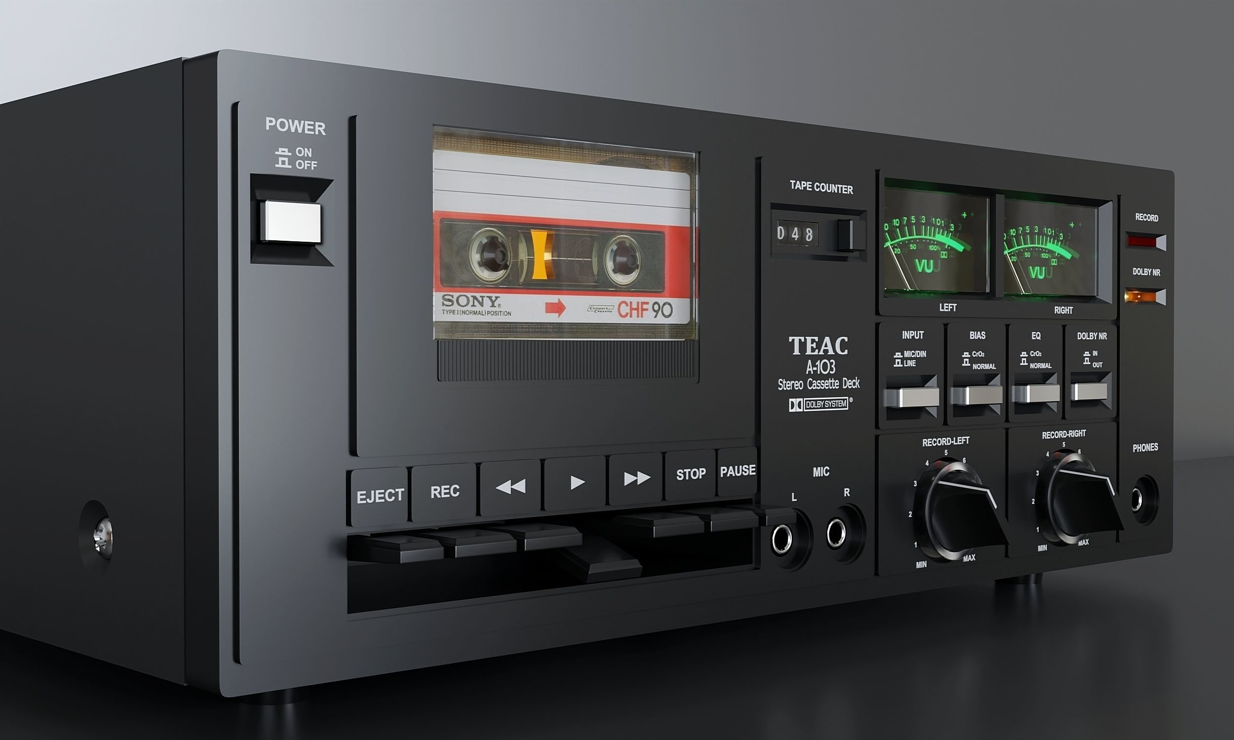 Teac vintage cassette deck 3D model | CGTrader