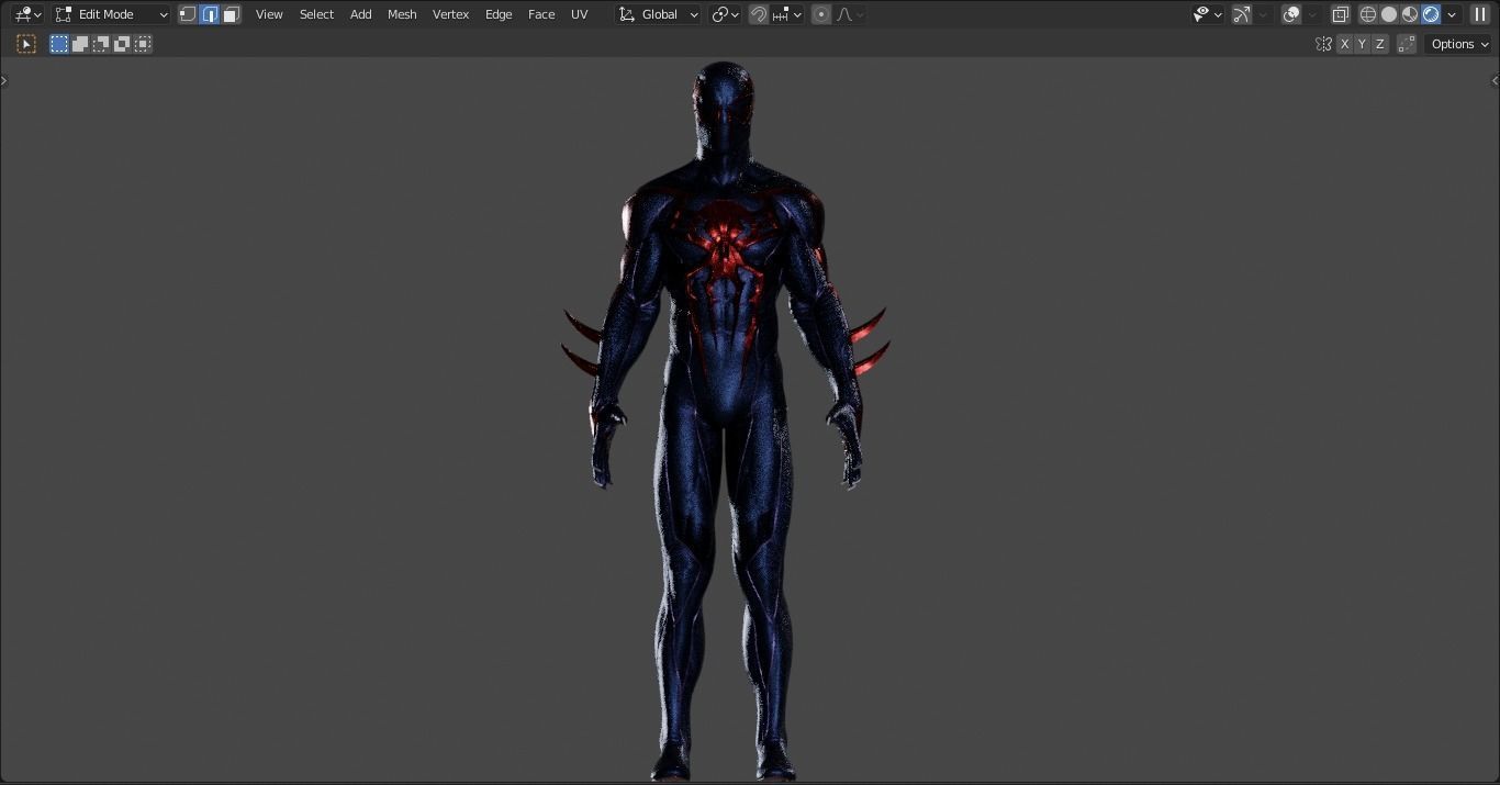 Spider-Man 2099 Miguel O hara 3D Model free VR / AR / low-poly 3D model ...