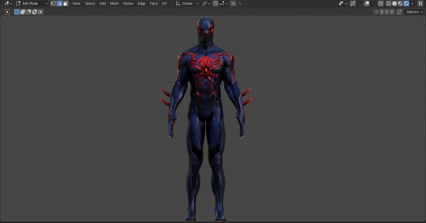 Spider-Man 2099 Miguel O hara 3D Model free VR / AR / low-poly 3D model ...