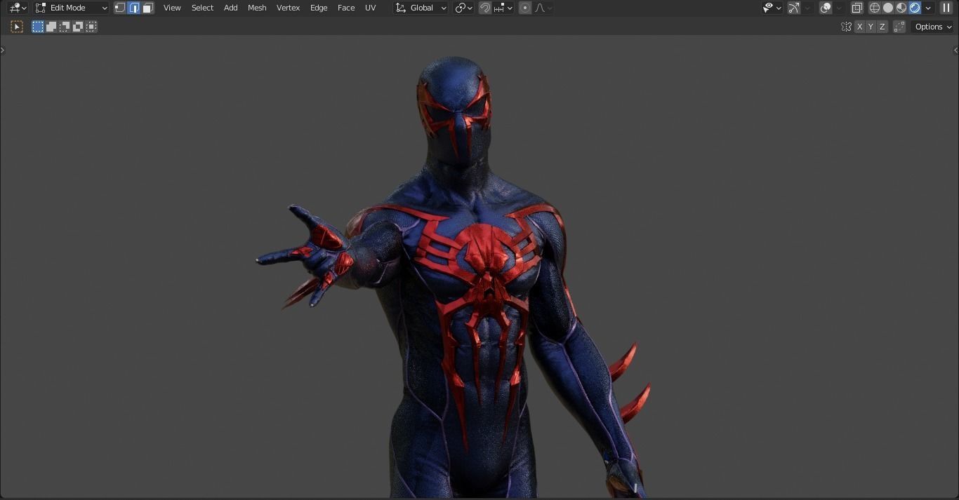 Spider-Man 2099 Miguel O hara 3D Model free VR / AR / low-poly 3D model animated rigged | CGTrader