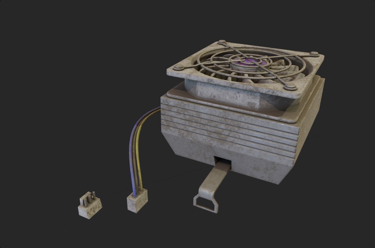 3D model pc cpu cooler fan dust dirty lowpoly pbr computer VR / AR ...