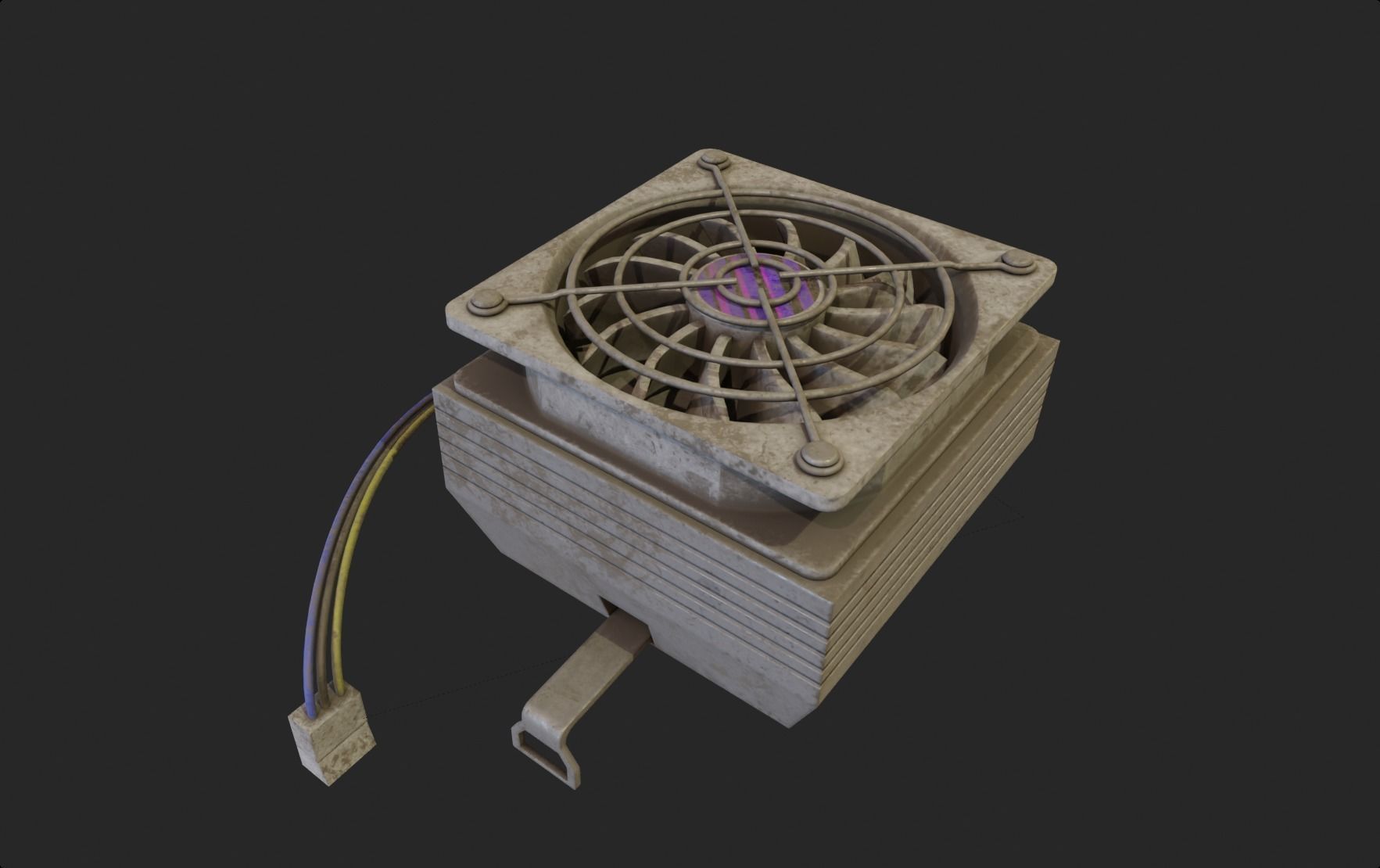 3D model pc cpu cooler fan dust dirty lowpoly pbr computer VR / AR ...