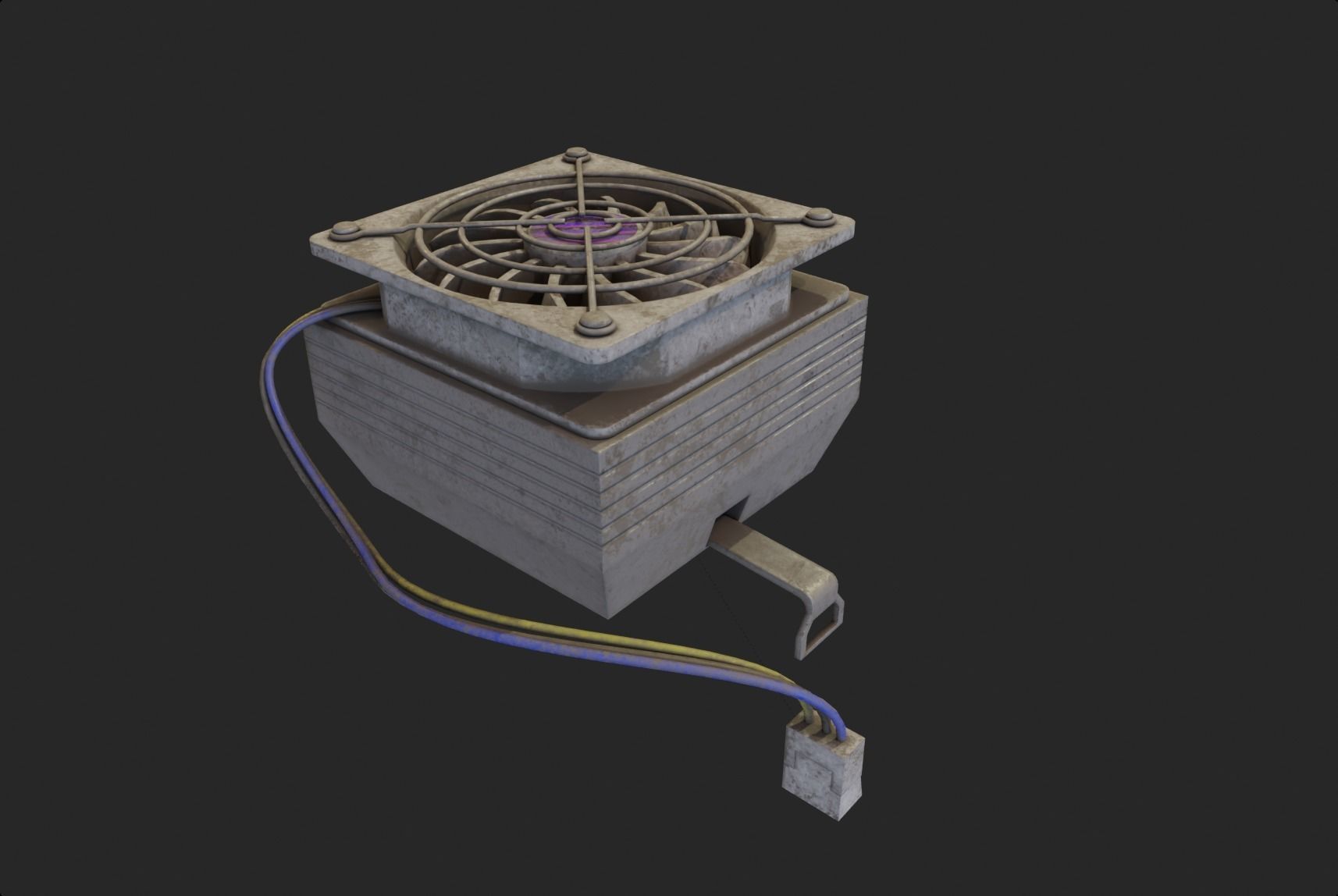 3D model pc cpu cooler fan dust dirty lowpoly pbr computer VR / AR ...