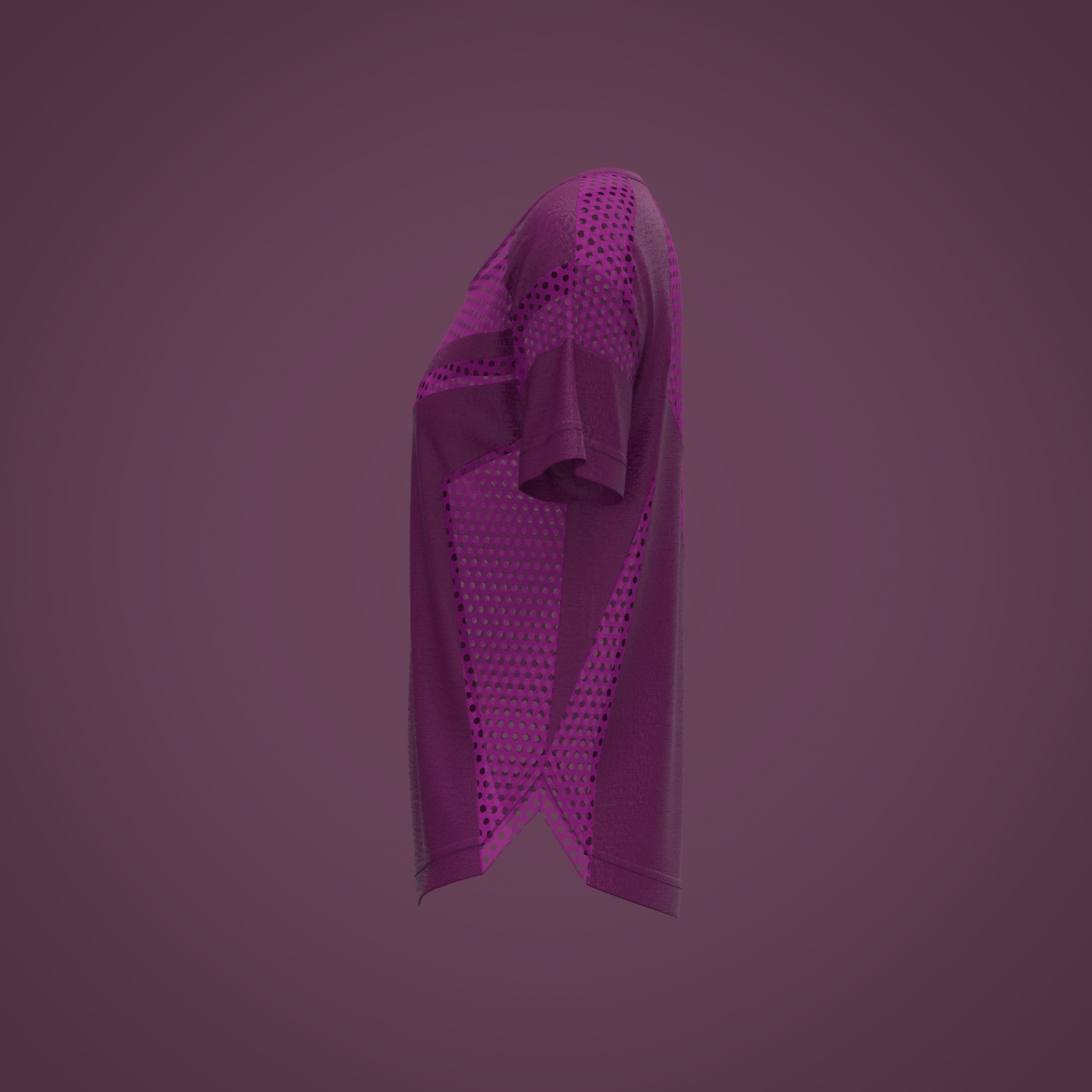 Womens purple Mesh T-shirt 3D model | CGTrader