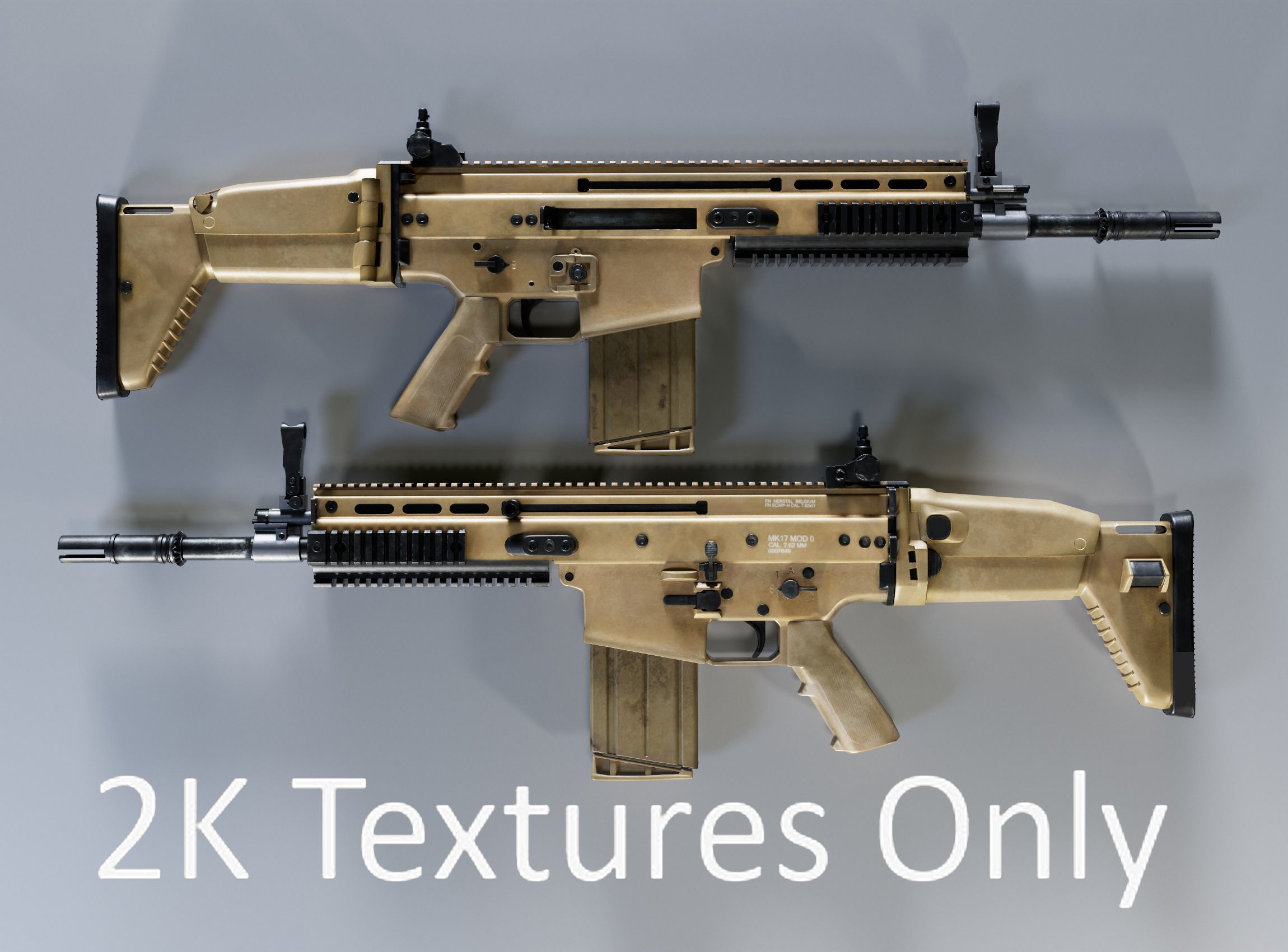 3D model SCAR-H Assault Rifle VR / AR / low-poly | CGTrader