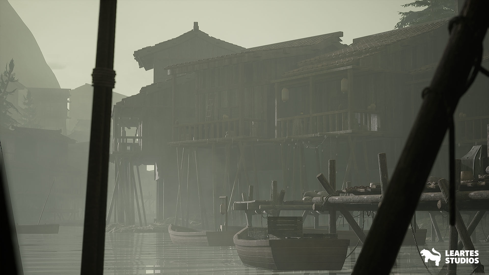 3D model Asian Fishing Village Environment VR / AR / low-poly | CGTrader