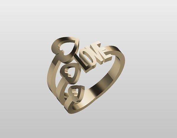 Love hearts ring 3D model | CGTrader