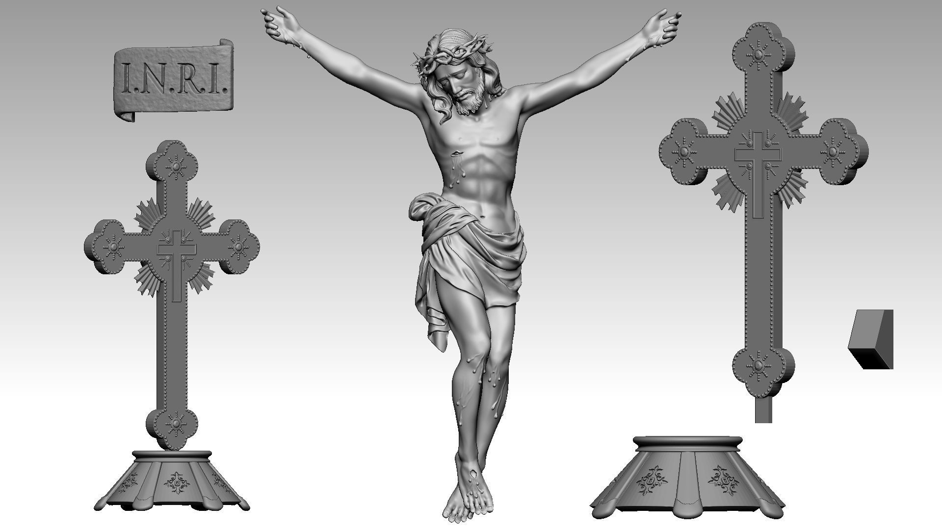 Jesus Christ on Cross II 3D model 3D printable | CGTrader