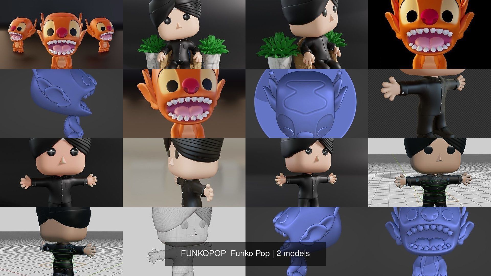 3D Model Collection FUNKOPOP Funko Pop VR / AR / low-poly | CGTrader