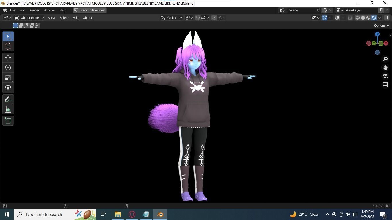 FOXIE GIRL VRCHAT AVATAR 3D model rigged | CGTrader