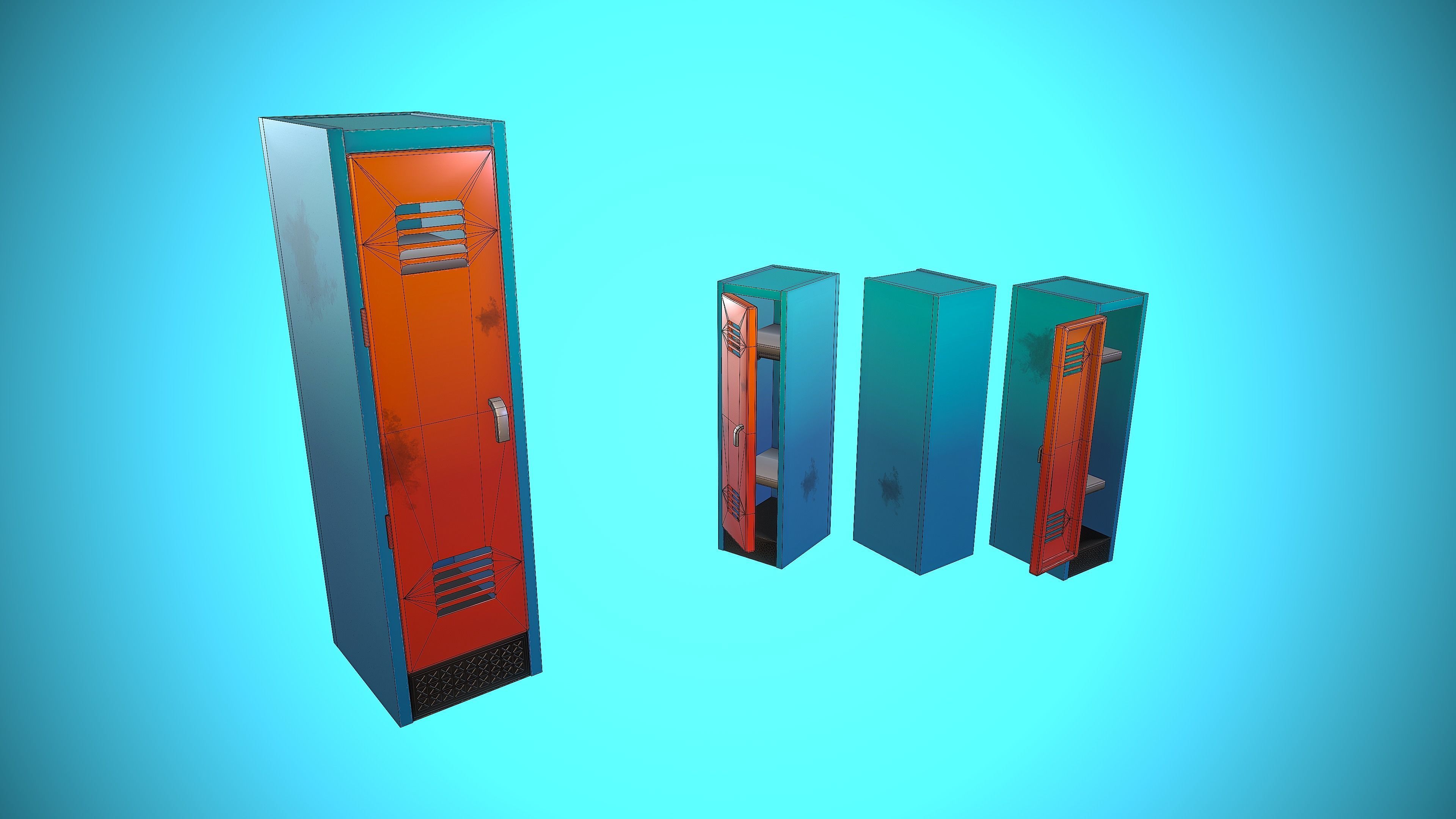 3D model LOCKER CARTOON STYLIZED VR / AR / low-poly | CGTrader