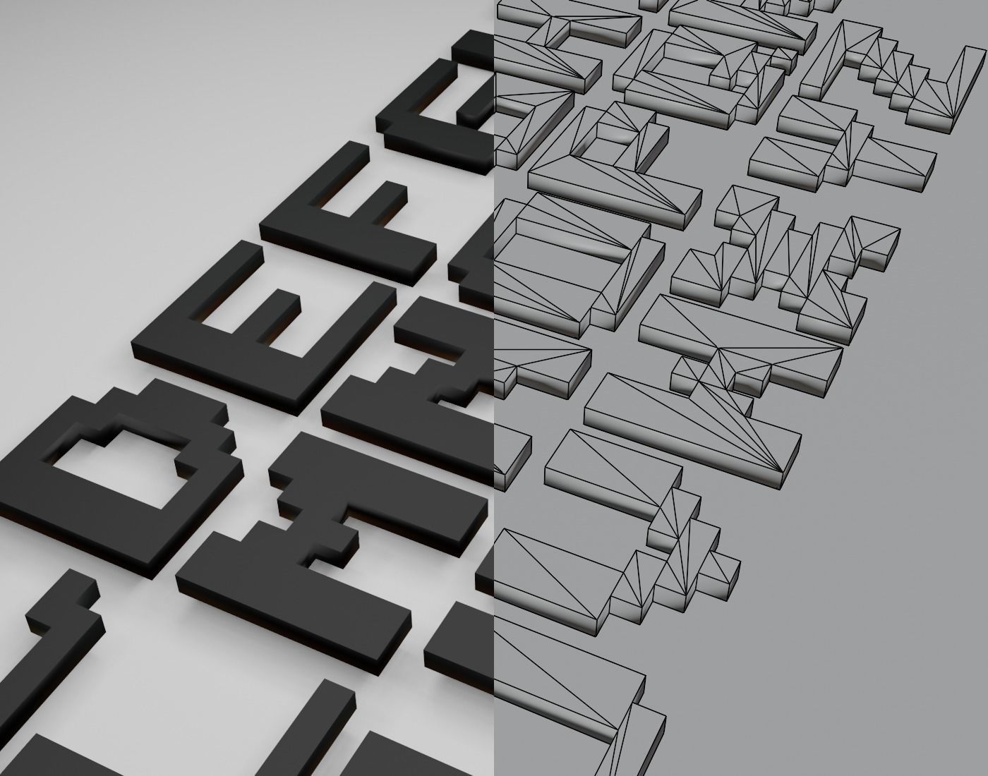 PublicPixel Text Font 3D Printing STL Collection 3D model 3D printable ...