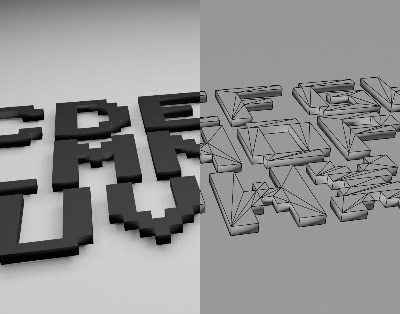 PublicPixel Text Font 3D Printing STL Collection 3D model 3D printable ...