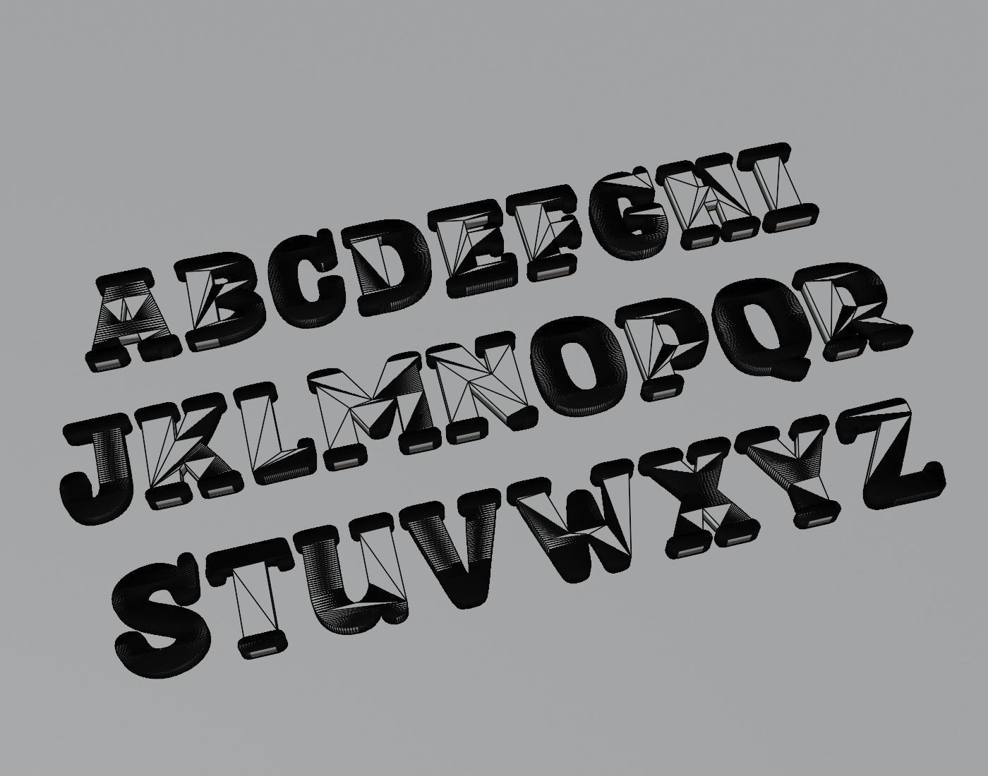 SparkyStonesRegular Text Font 3D Printing STL Collection 3D model 3D ...